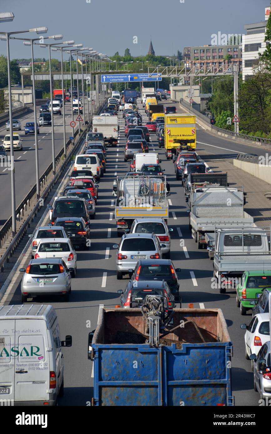 Traffic jam, city motorway A 103, Steglitz, Berlin, Germany Stock Photo ...