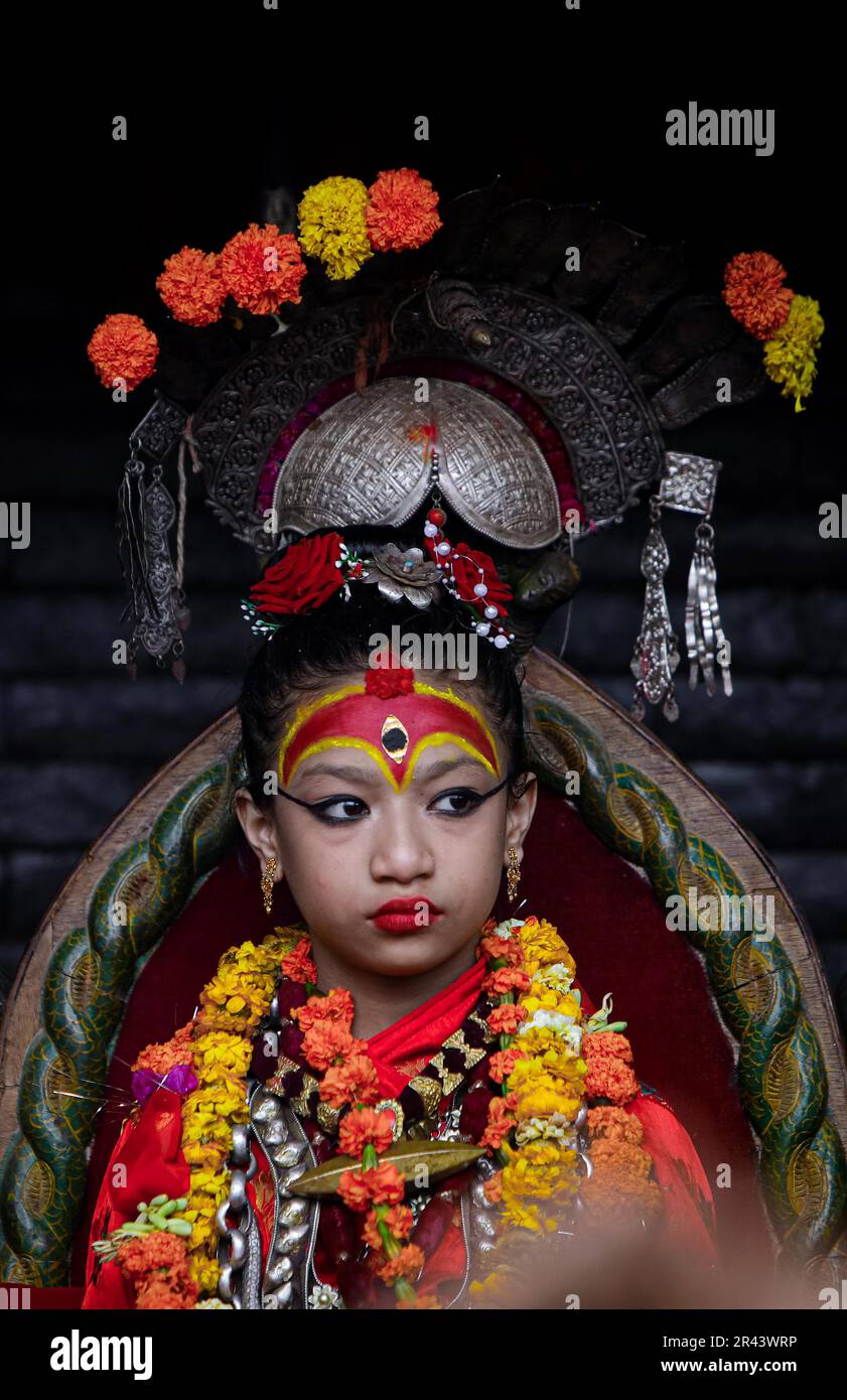 Living Goddess "Kumari" of Lalitpur takes part in an annual Bhoto Jatra ...