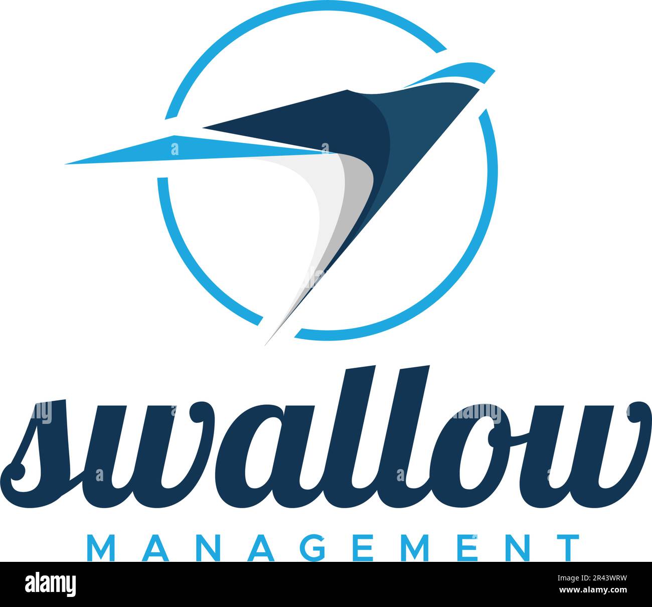 Minimalist Swallow Management Bird logo design Stock Vector Image & Art ...