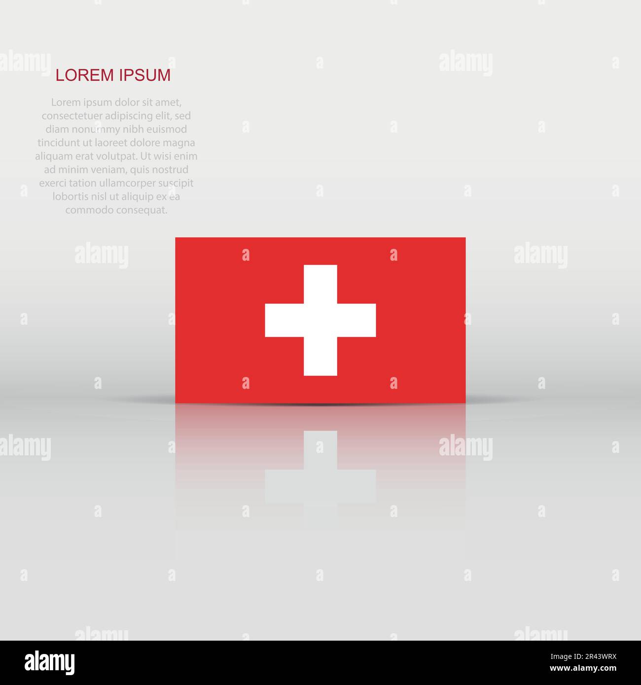 Switzerland flag icon in flat style. National sign vector illustration ...