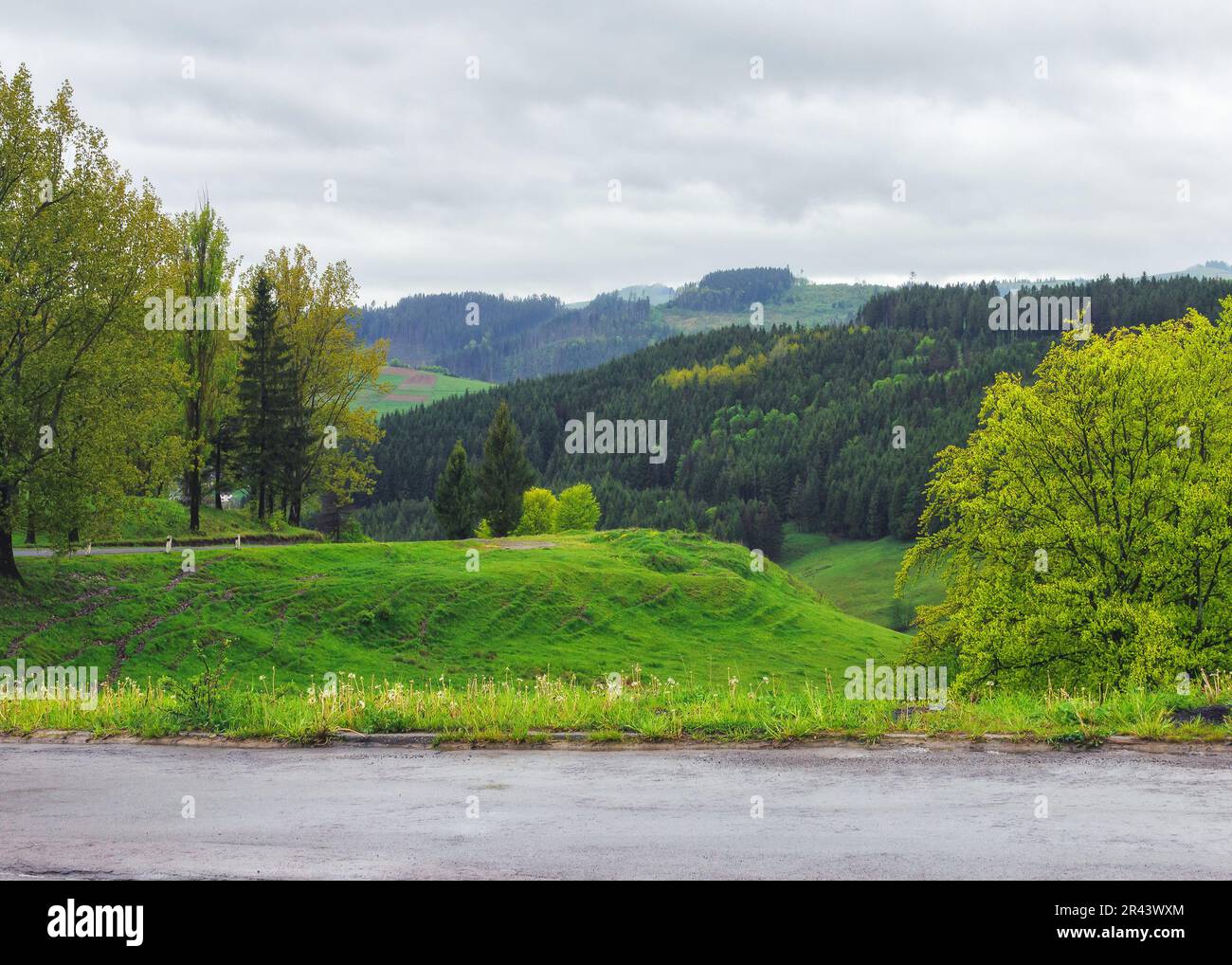 Beautiful panorama mountain serpentine road hi-res stock photography ...
