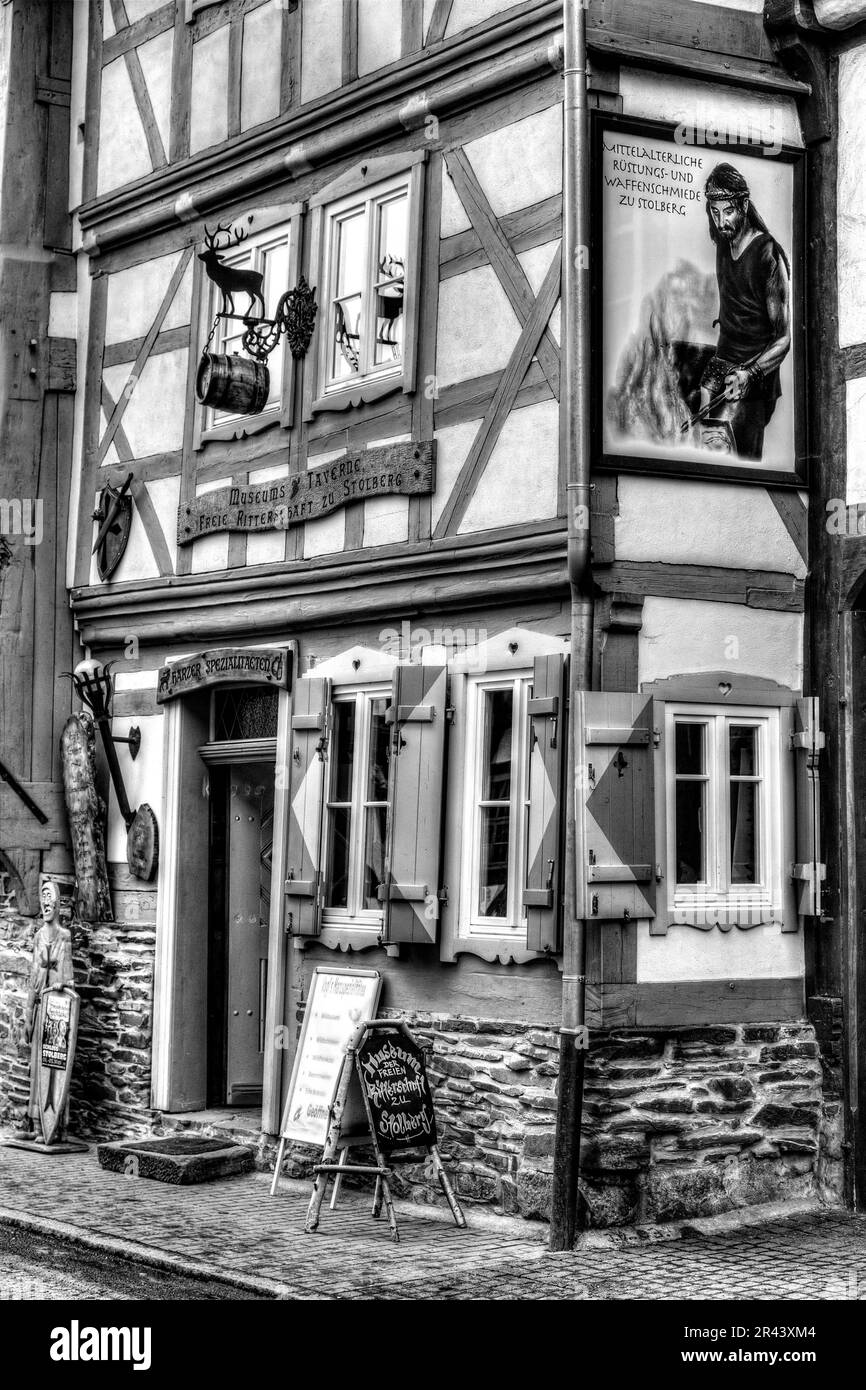 Half timbered house middle Black and White Stock Photos & Images - Alamy