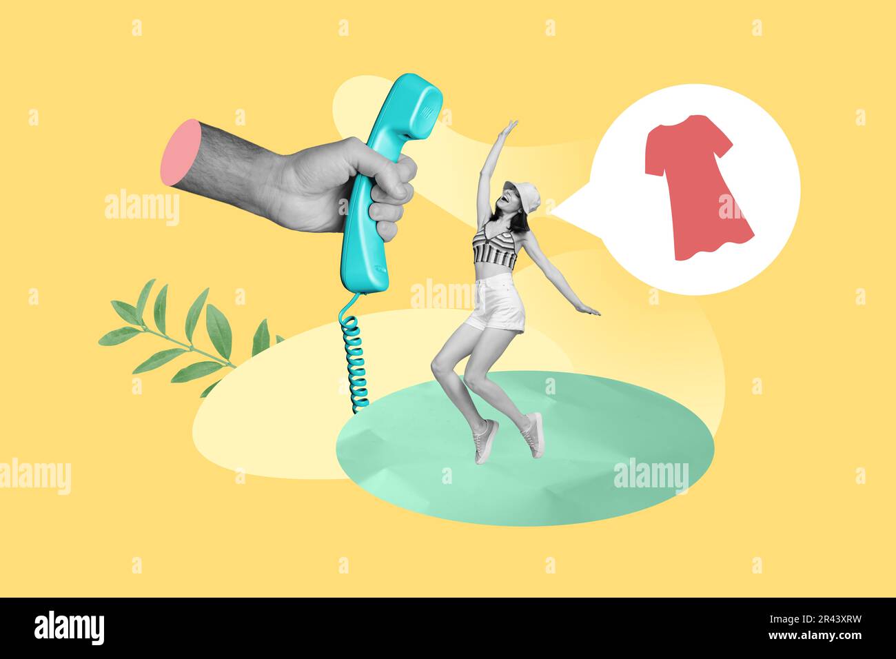 Poster banner collage of funky lady traveler prepare summer vacation ...