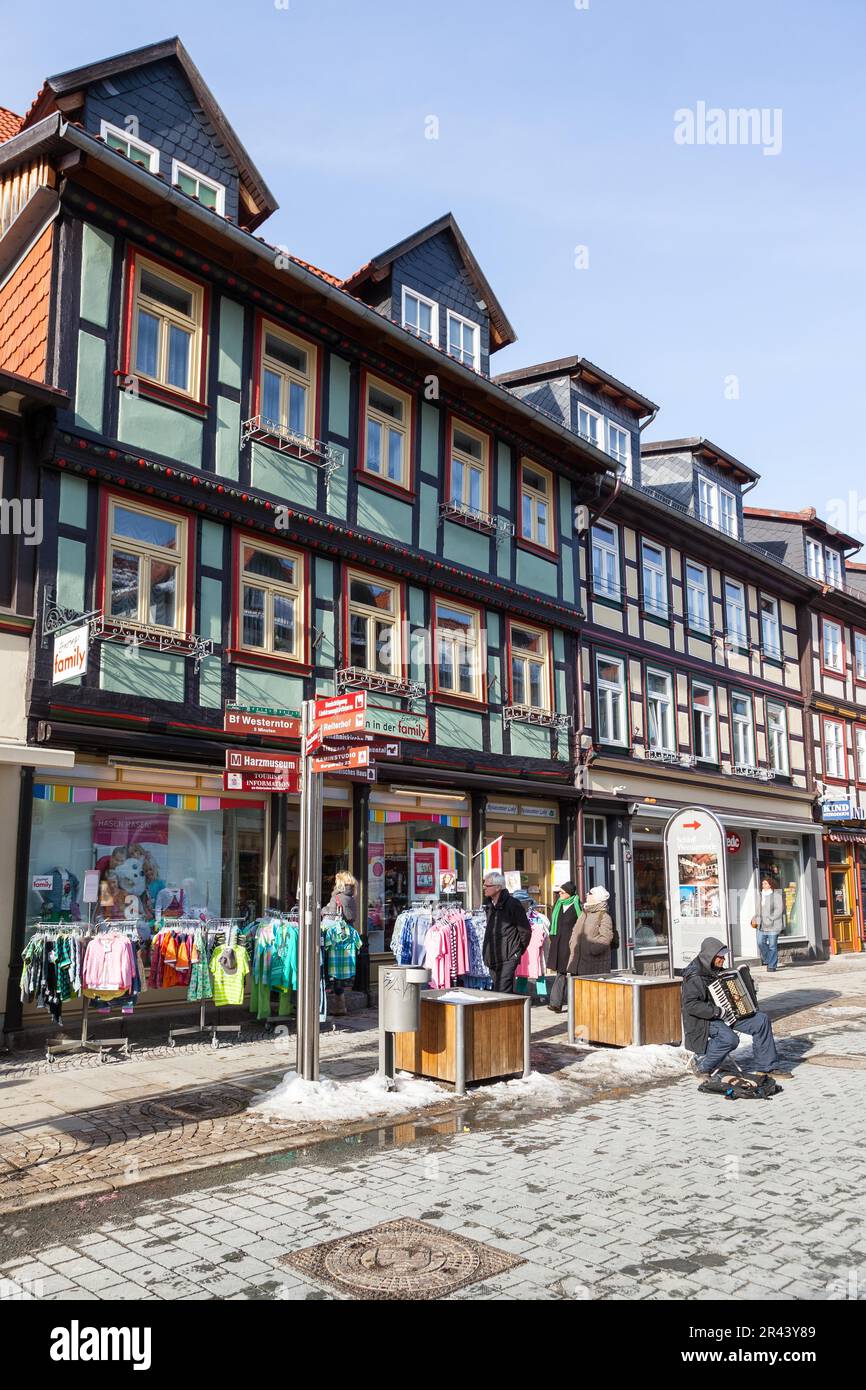 Wernigerode revitalised city centre Stock Photo - Alamy