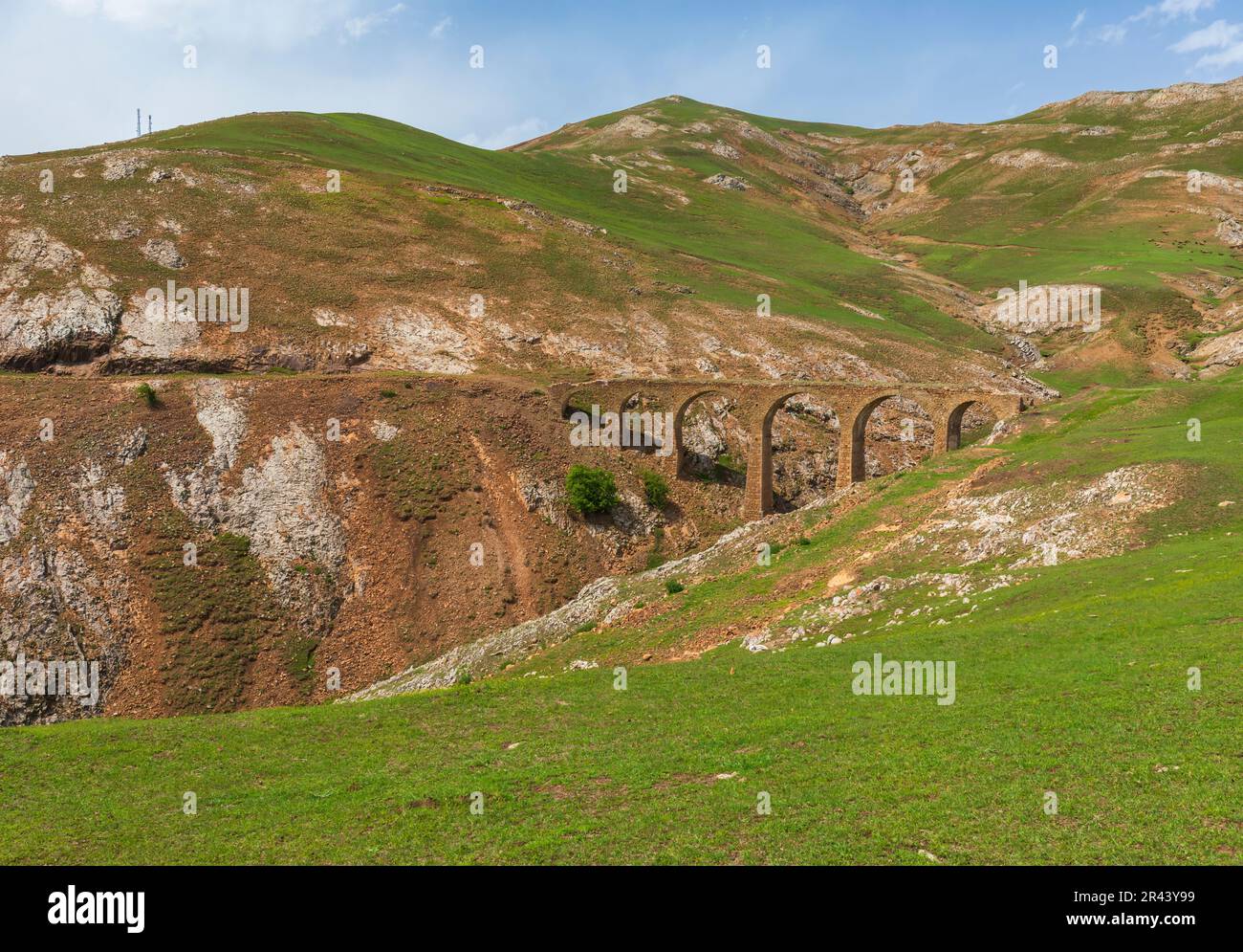An ancient bridge built by the Siemens brothers in Azerbaijan Stock ...