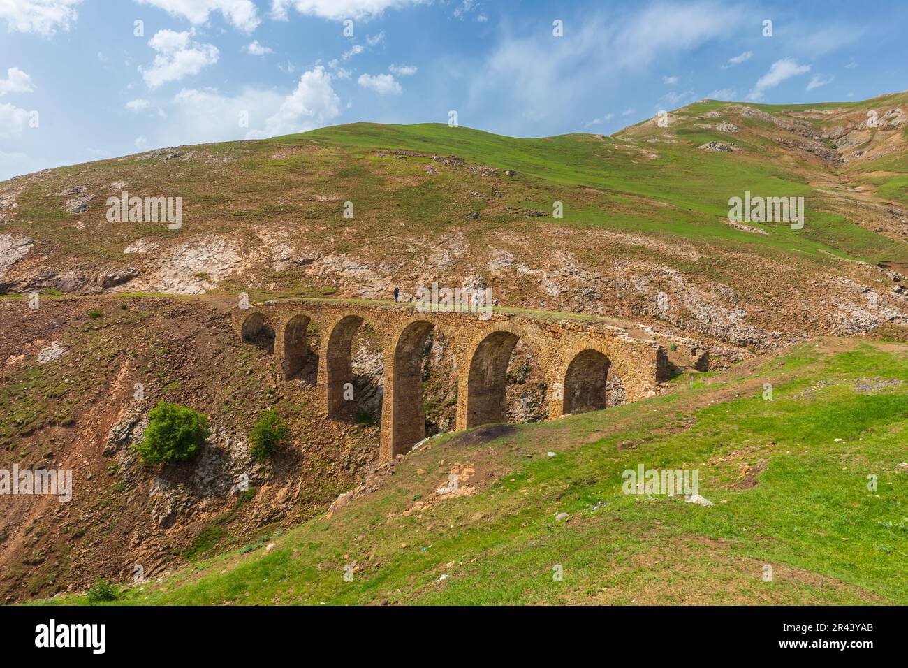 An ancient bridge built by the Siemens brothers in Azerbaijan Stock ...