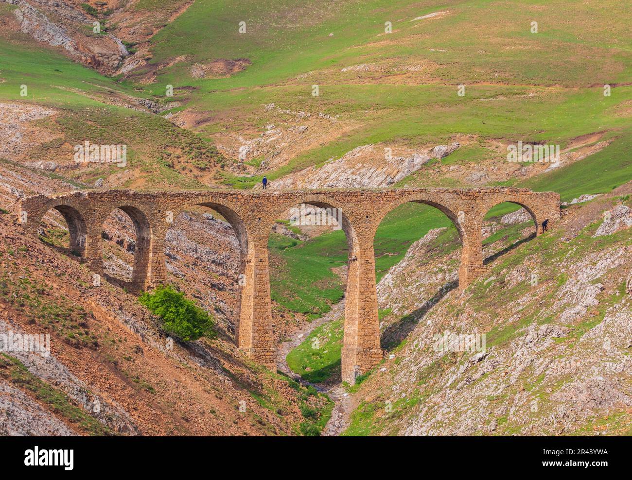 An ancient bridge built by the Siemens brothers in Azerbaijan Stock ...