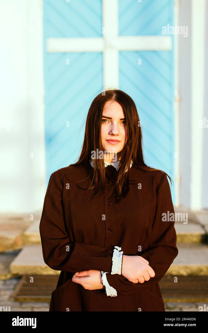 Young nun stands hi-res stock photography and images - Alamy