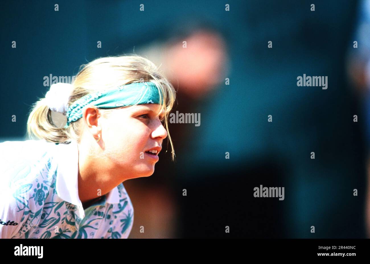 Anke Huber, deutsche Tennisspielerin, auf dem Tennisplatz Stock Photo ...