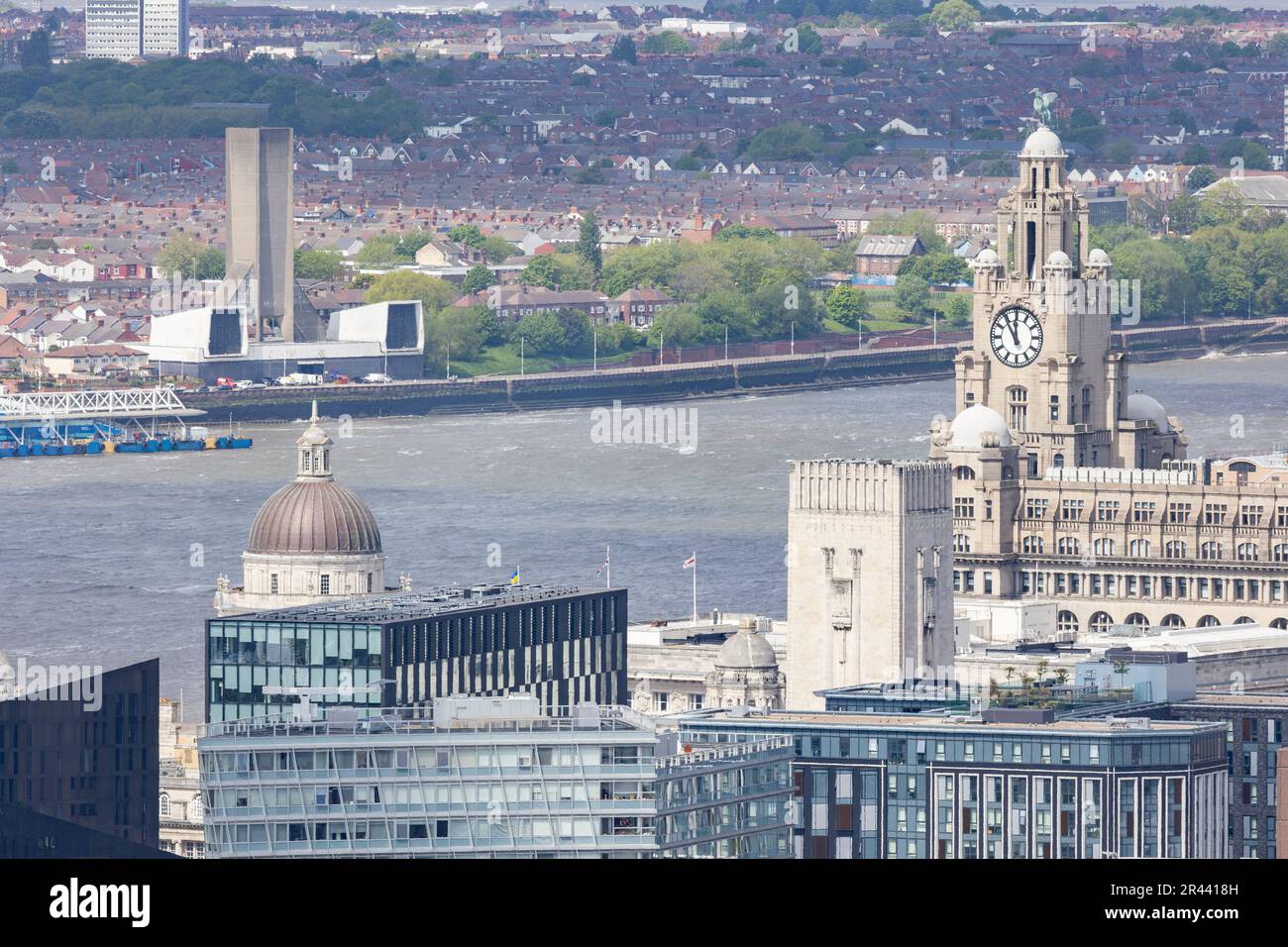 Liverpool, united kingdom May, 16, 2023, A view of Liverpool skyline in ...