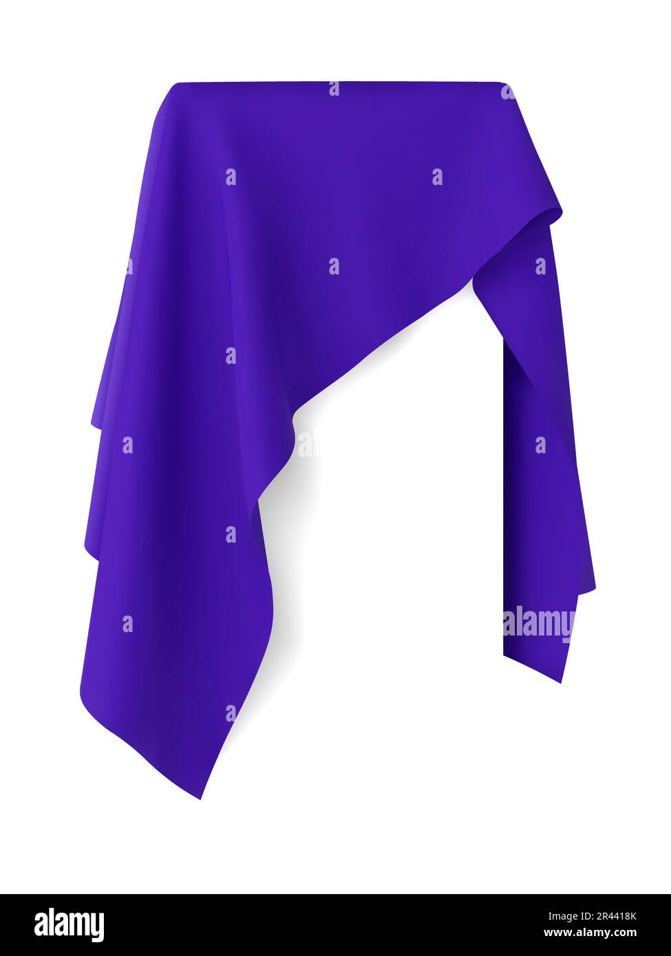 Purple fabric covering a blank template vector illustration Stock ...