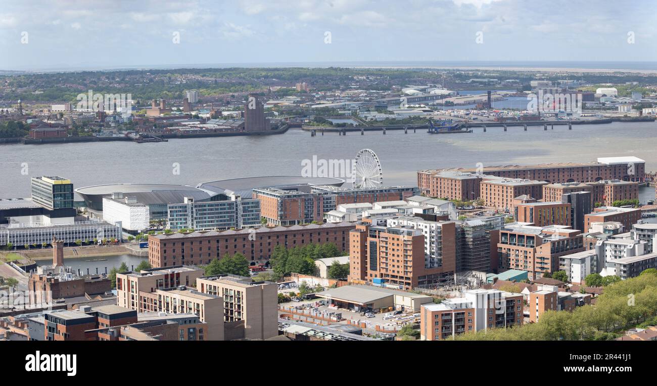 Liverpool, united kingdom May, 16, 2023 The Wheel of Liverpool next to ...