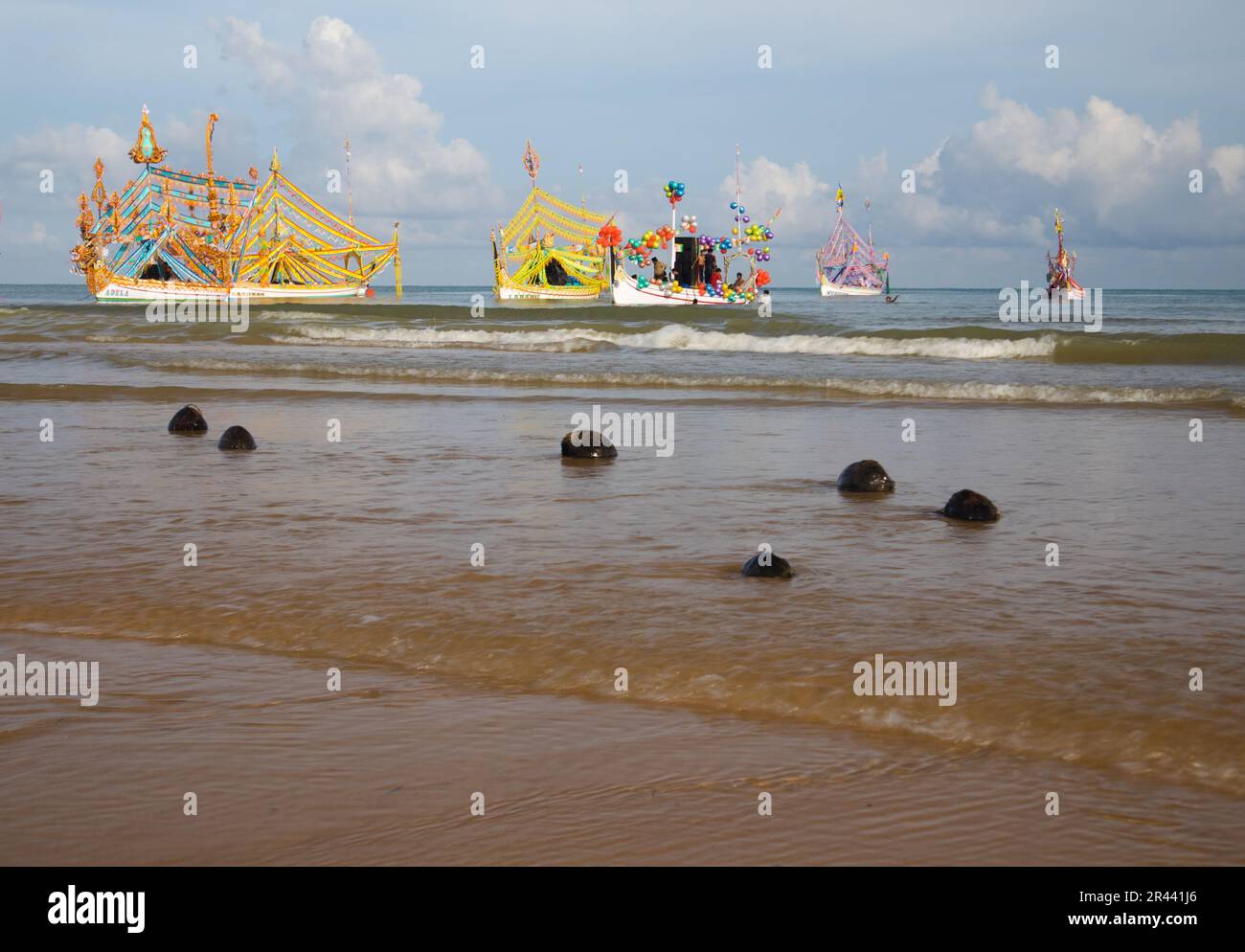 fishermen decorate their boats at the sea-picking ceremony (PETIK LAUT ...