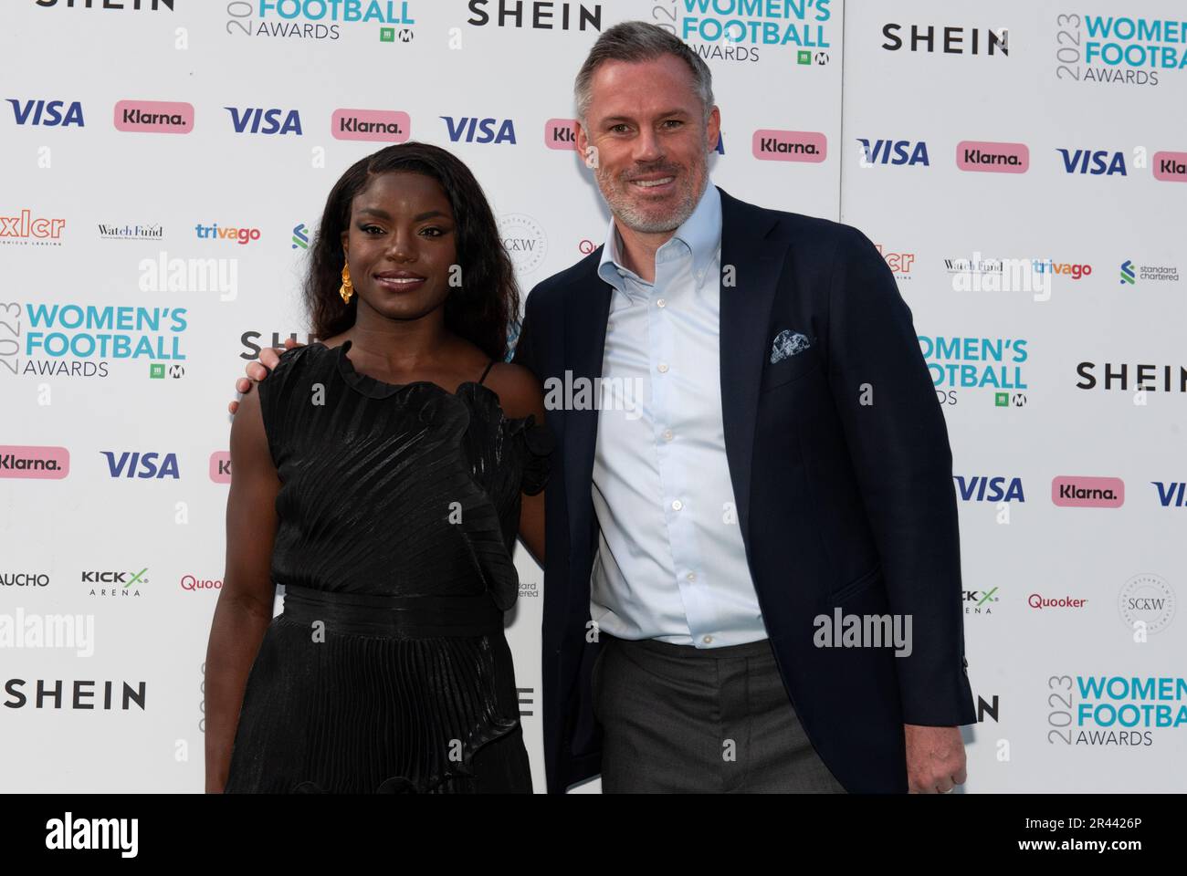 London, United Kingdom, 25th May, 2023. Eni Aluko and Jamie Carragher ...