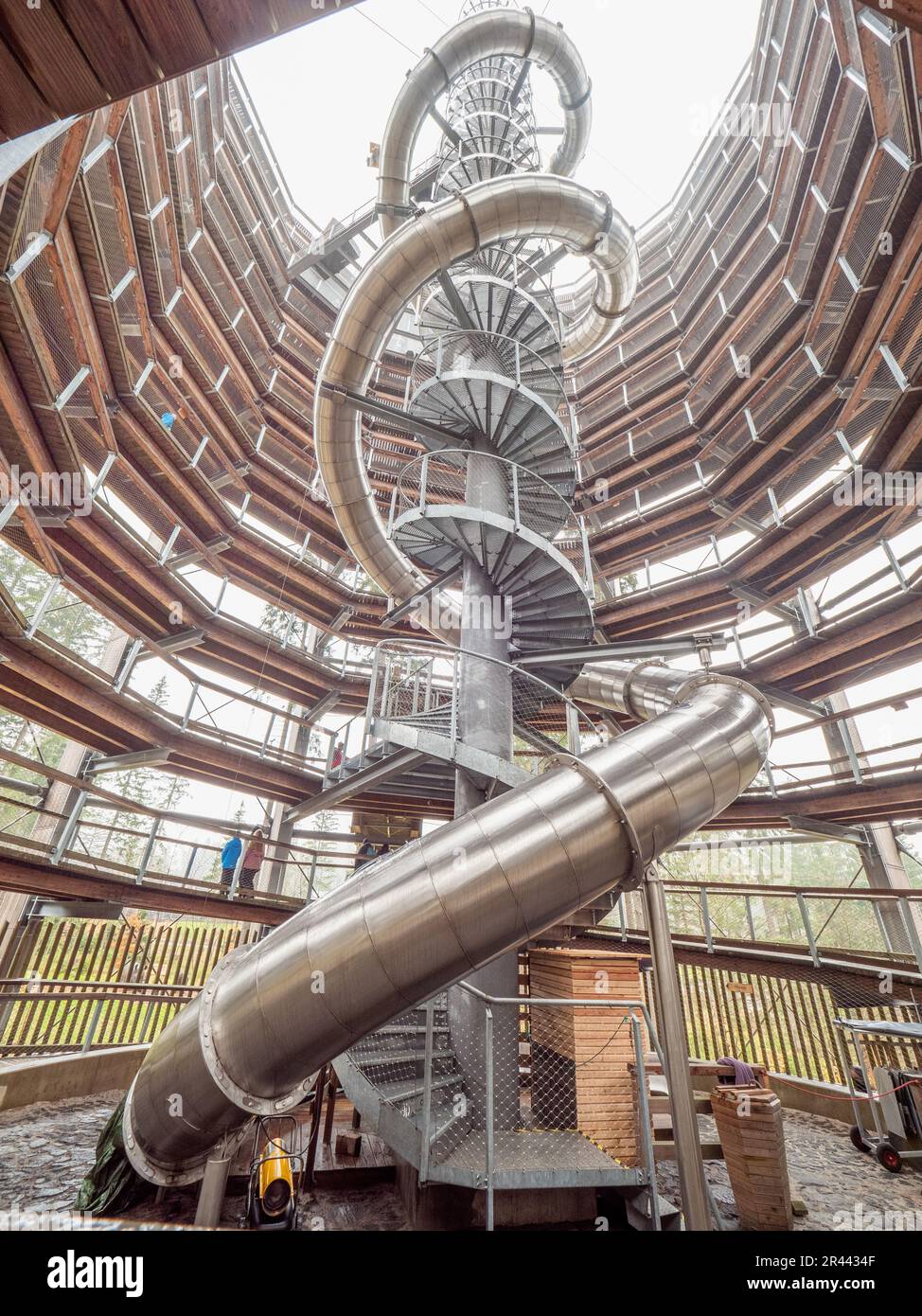 Treetop trail toer in Janske lazne town, Czech Republic. There is a ...