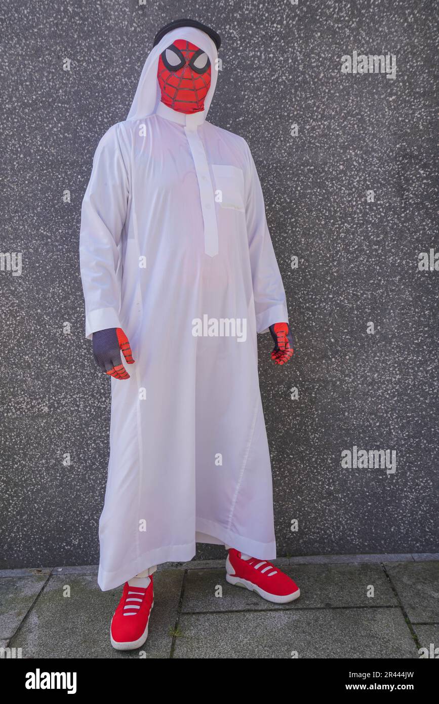 A fan dressed as Arab Spiderman attend sthe annual MCM comicon. he MCM ...