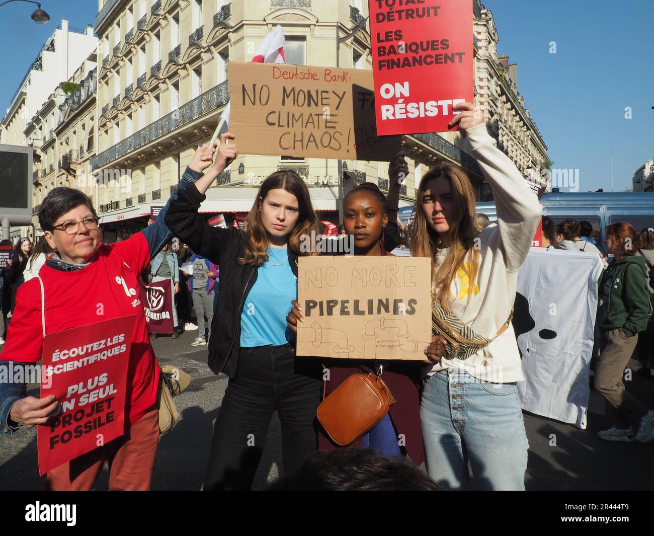 Paris, France. 26th May, 2023. Environmental activists protest against ...