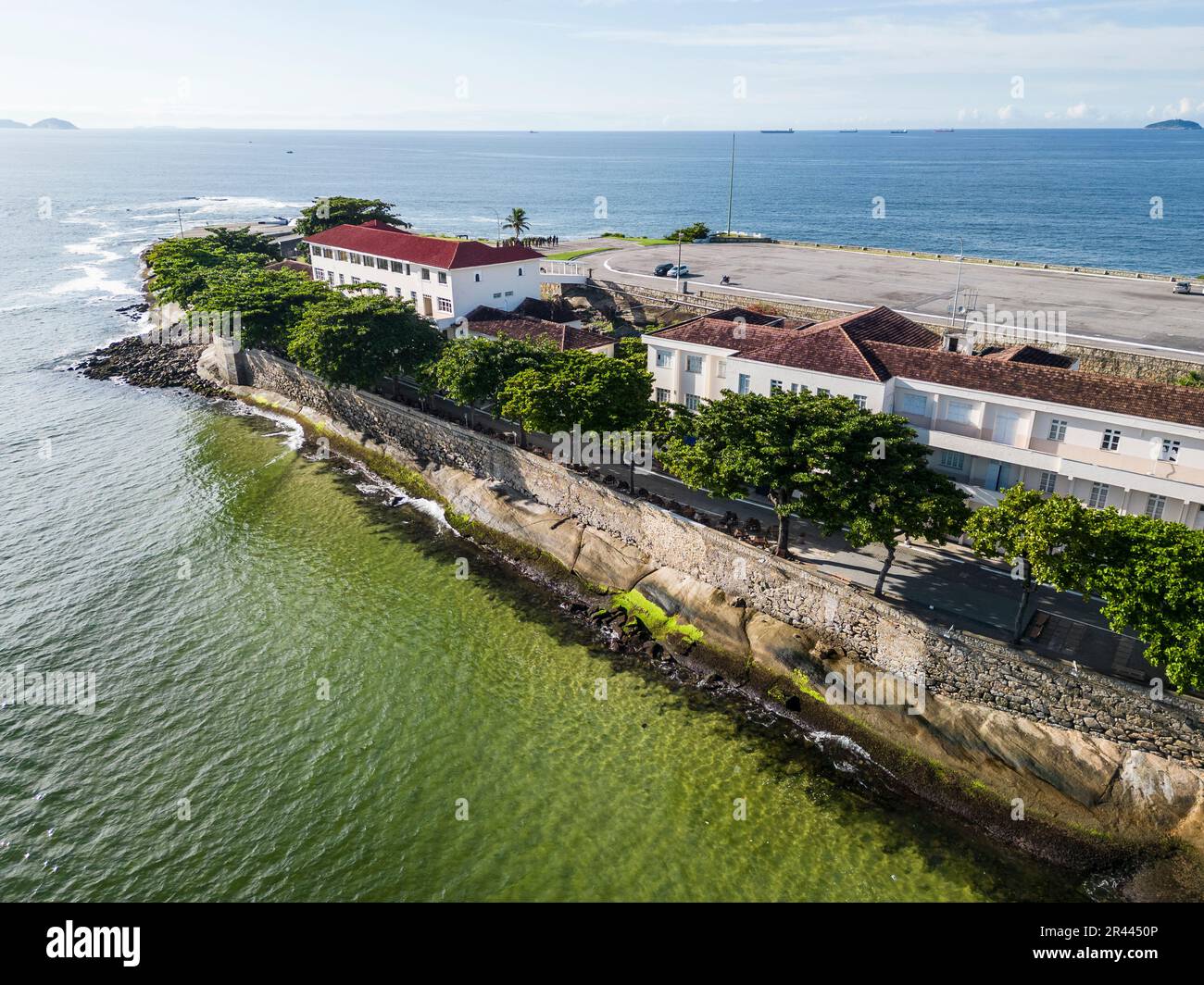 Beautiful aerial view to historic military fort in Copacabana Beach ...