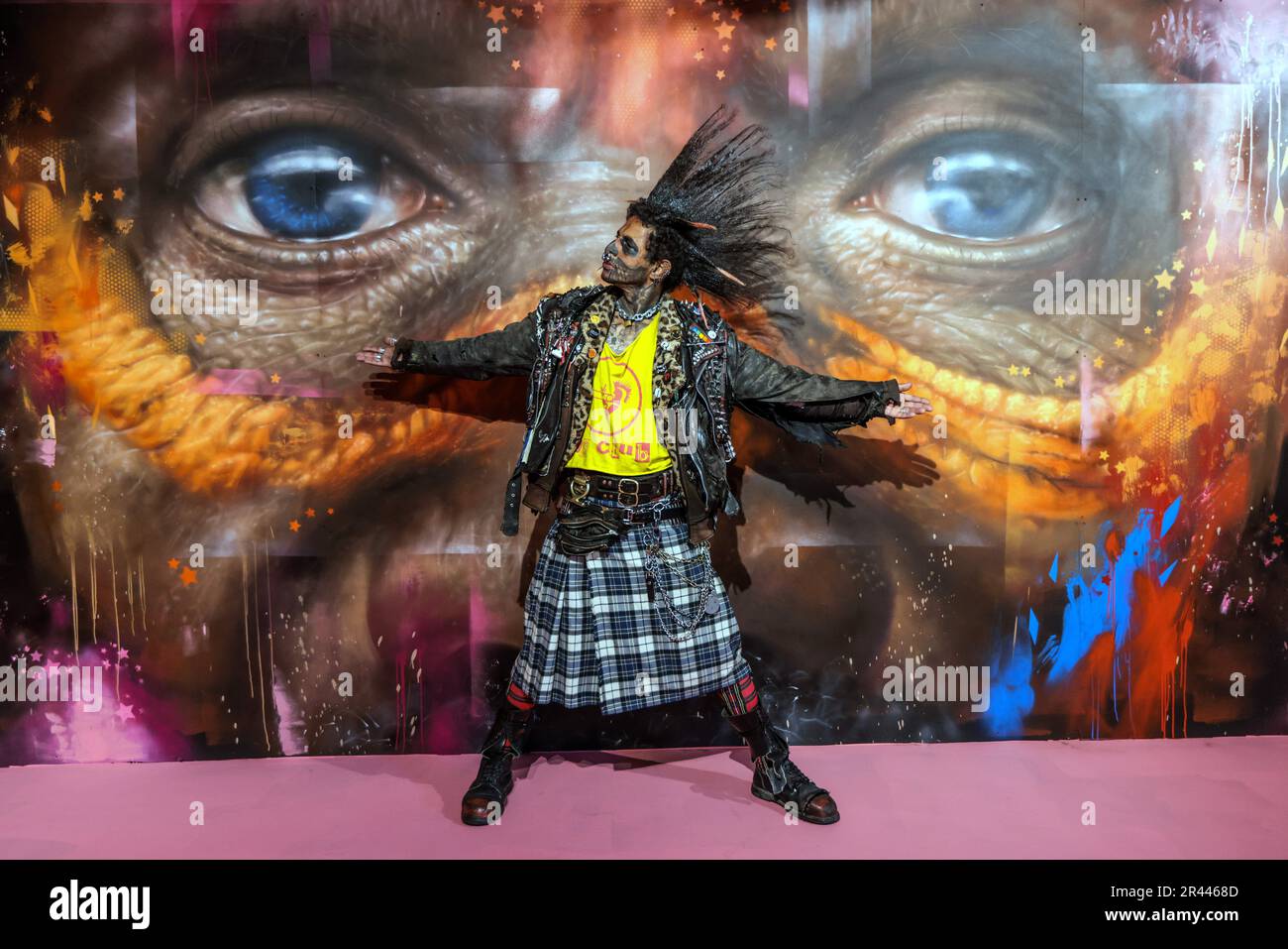 London, UK. 26th May, 2023. Zombie Punk visiting a brand new art ...