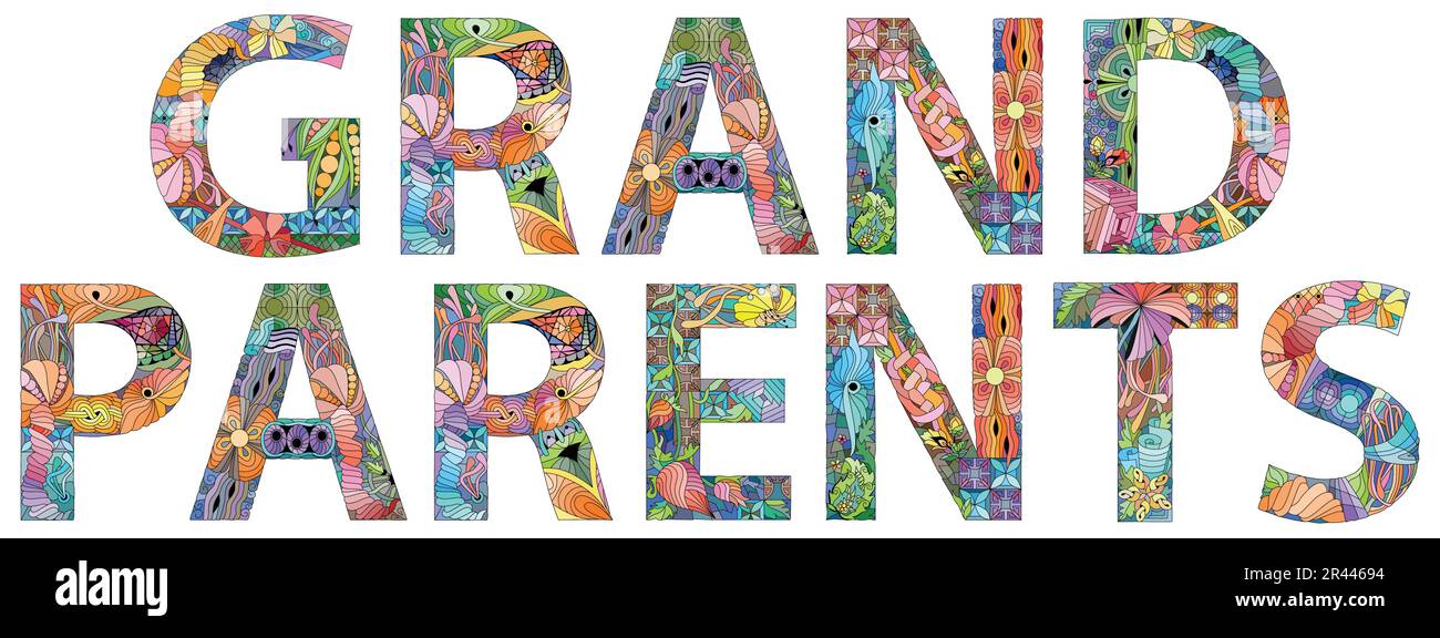 Grandparent word art illustration Cut Out Stock Images & Pictures - Alamy