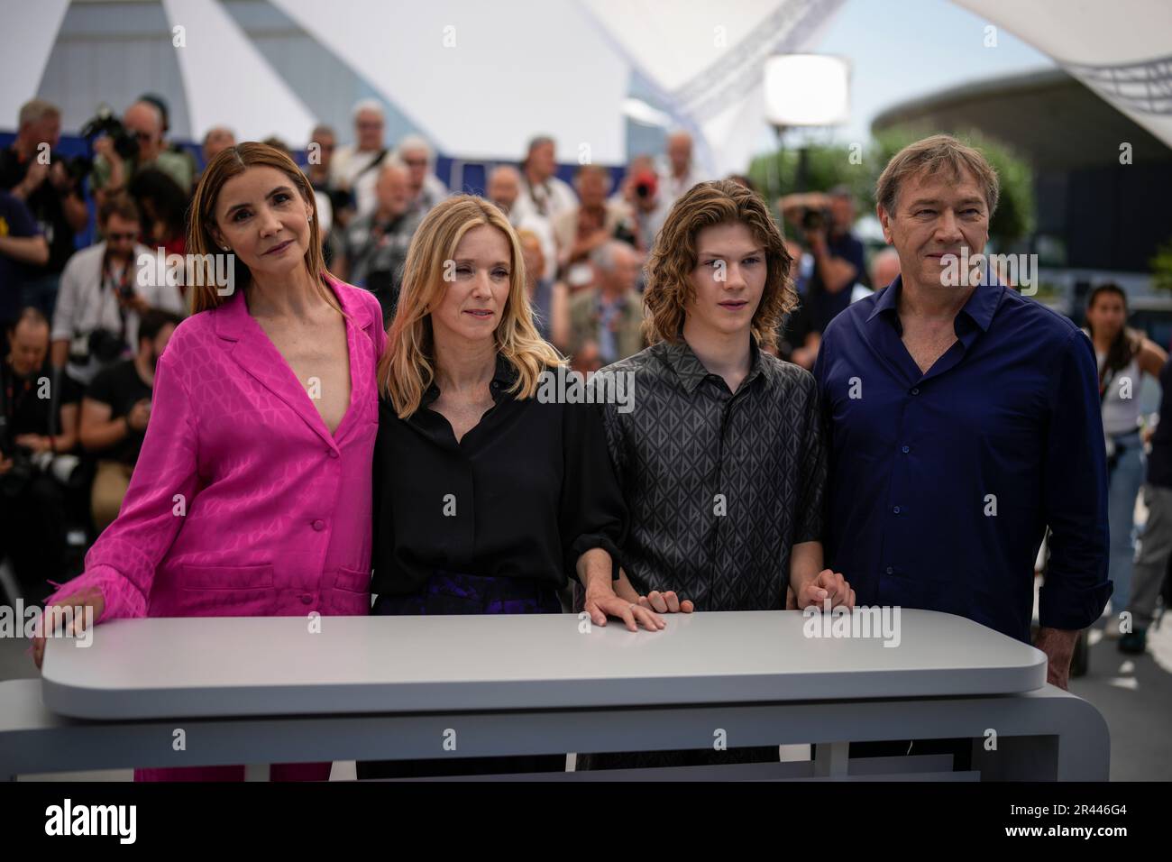 Clotilde Courau, from left, Lea Drucke, Samuel Kircher and Olivier ...