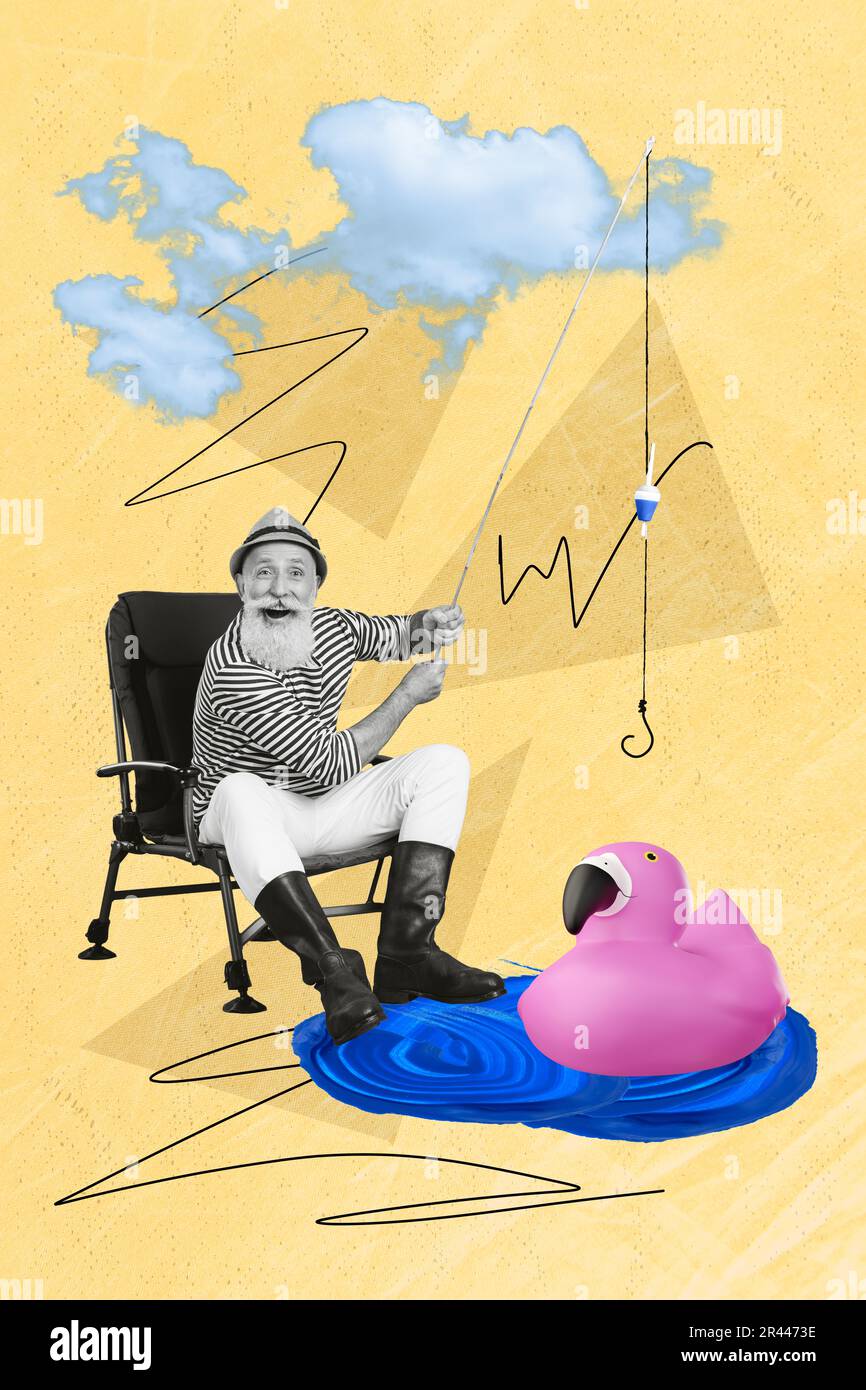 Creative 3d photo artwork graphics collage painting of smiling senior ...