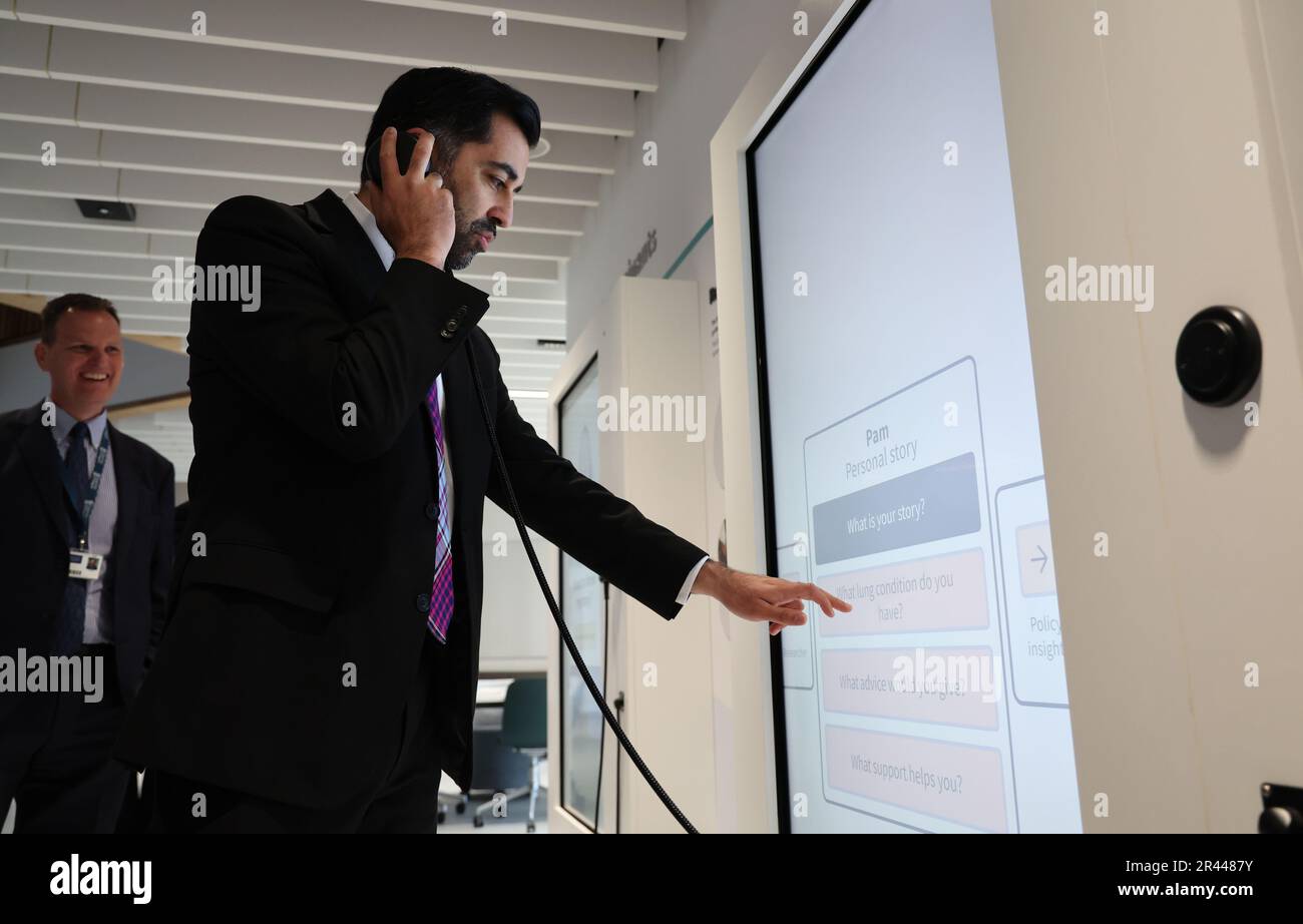 First Minister of Scotland Humza Yousaf tours the recently completed ...