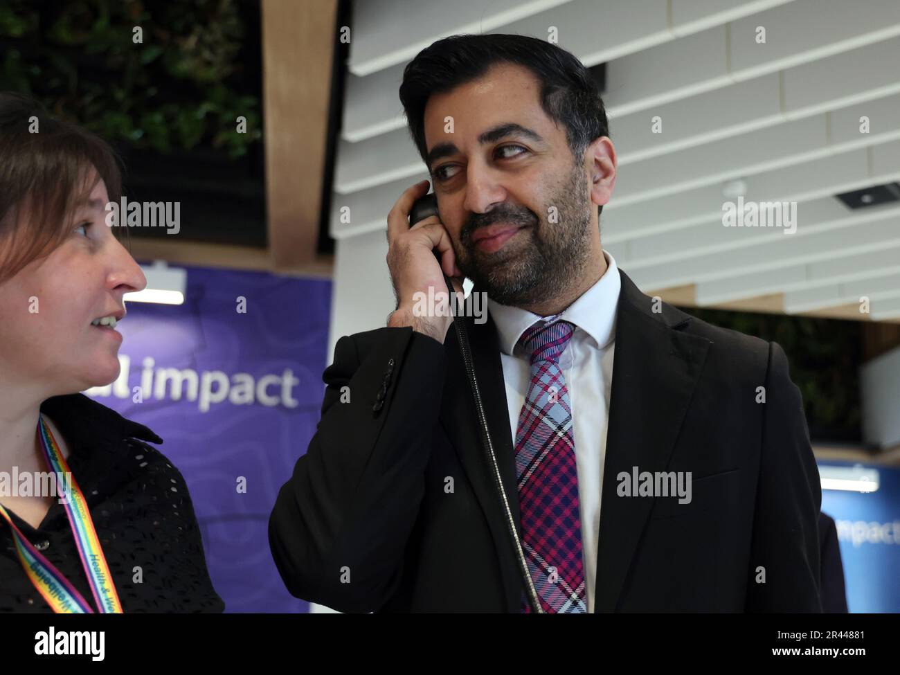 First Minister of Scotland Humza Yousaf tours the recently completed ...