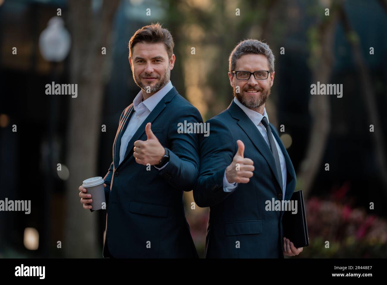 Business teams success strategy. Two business men strategic goals ...
