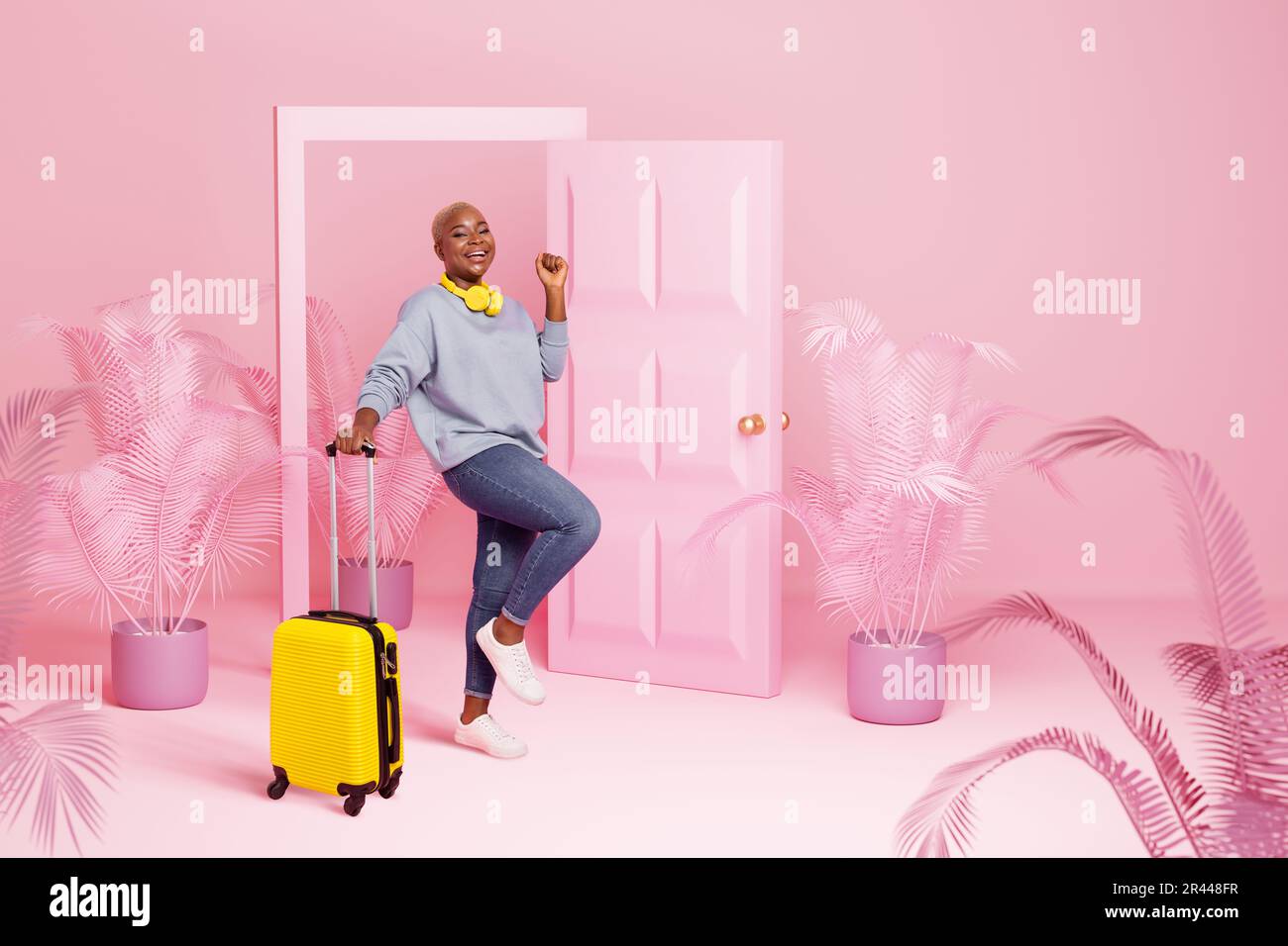 Artwork 3d magazine collage picture of cool lucky lady finally going ...