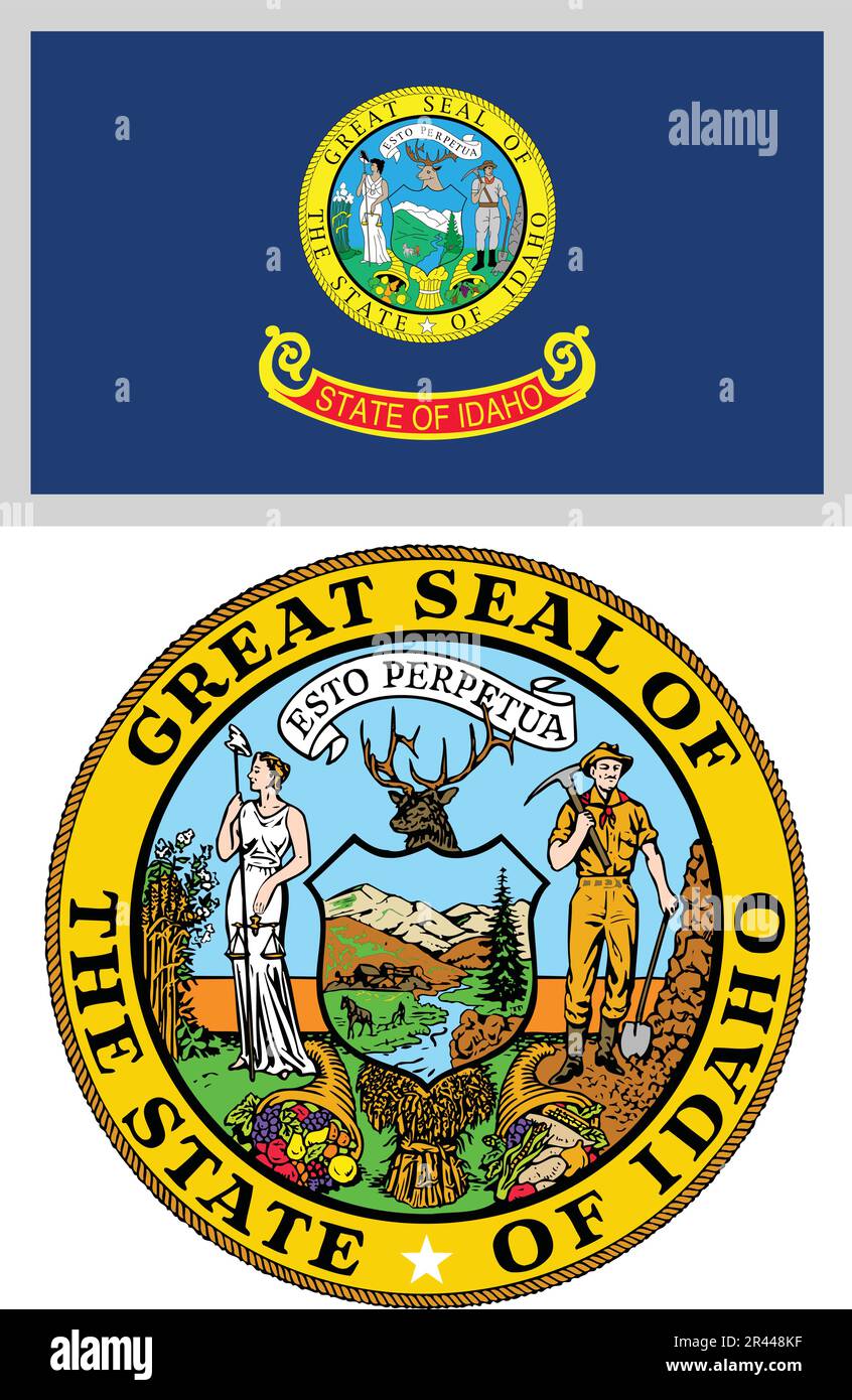 Flag usa emblem idaho Stock Vector Images - Alamy