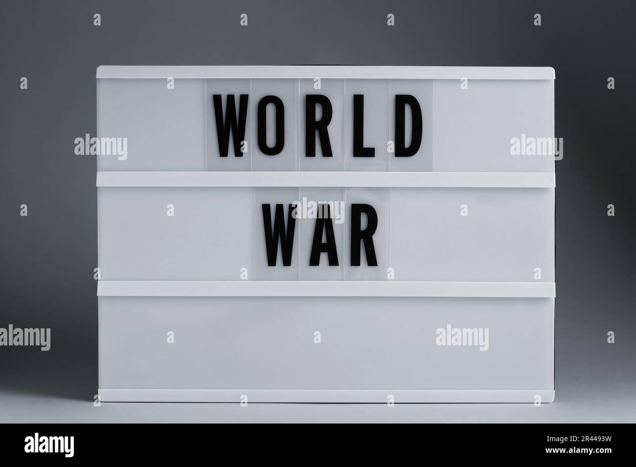 Lightbox with words World War on light grey background Stock Photo - Alamy