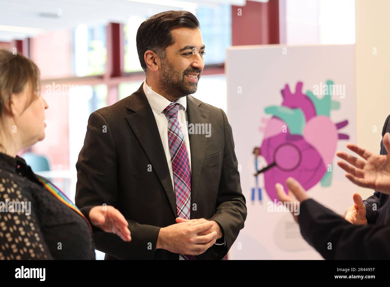First Minister of Scotland Humza Yousaf as he tours the recently ...