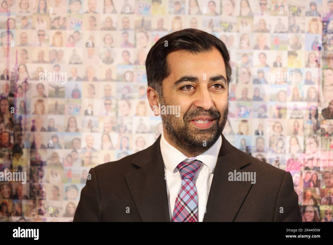 First Minister of Scotland Humza Yousaf as he tours the recently ...