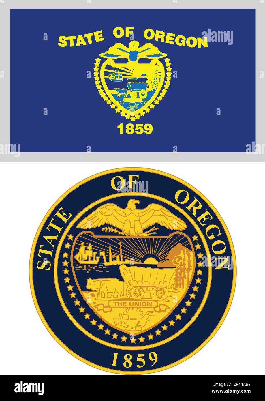 Oregon us usa flags Stock Vector Images - Alamy