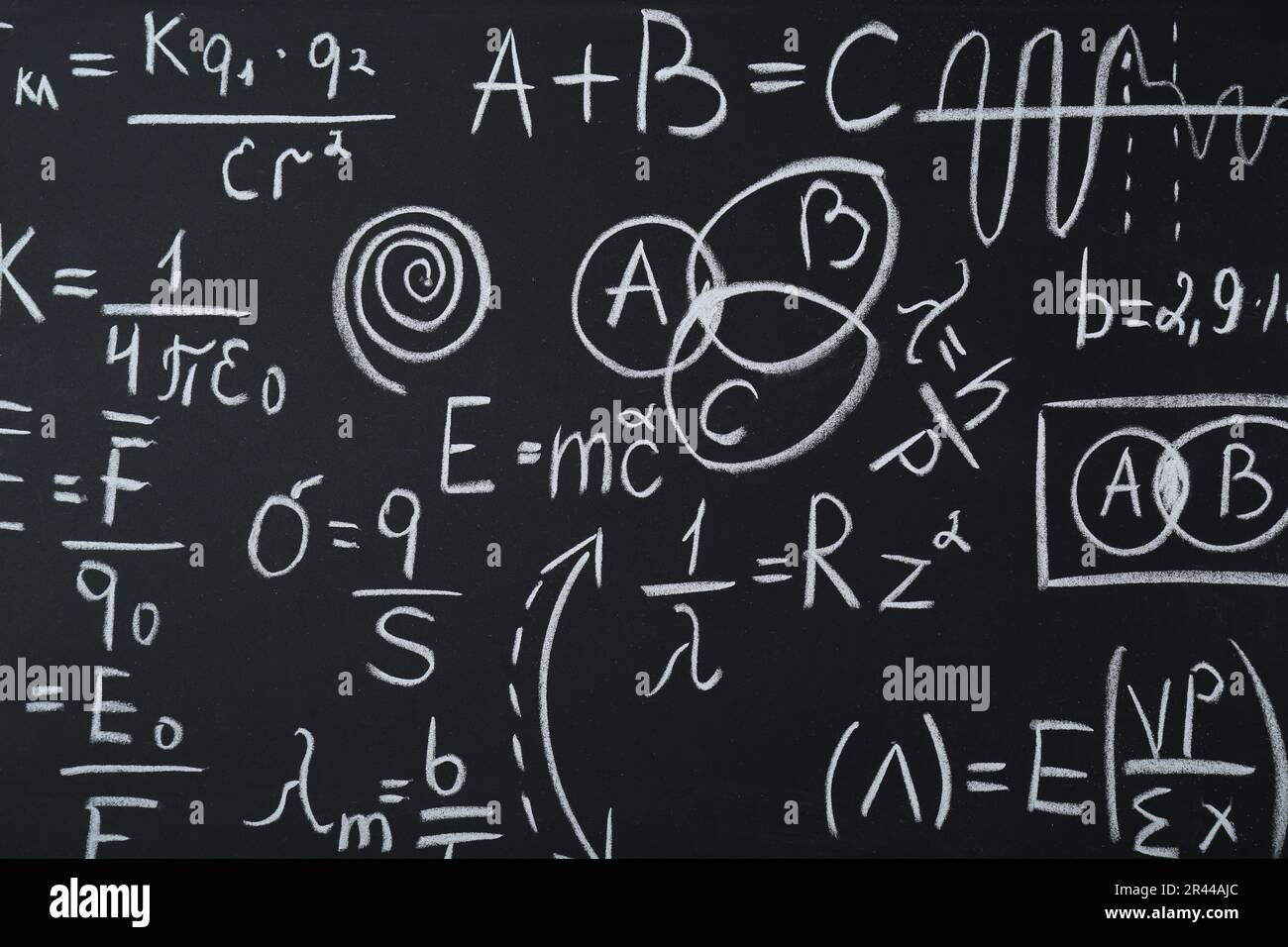 Blackboard with physical formulas hi-res stock photography and images ...
