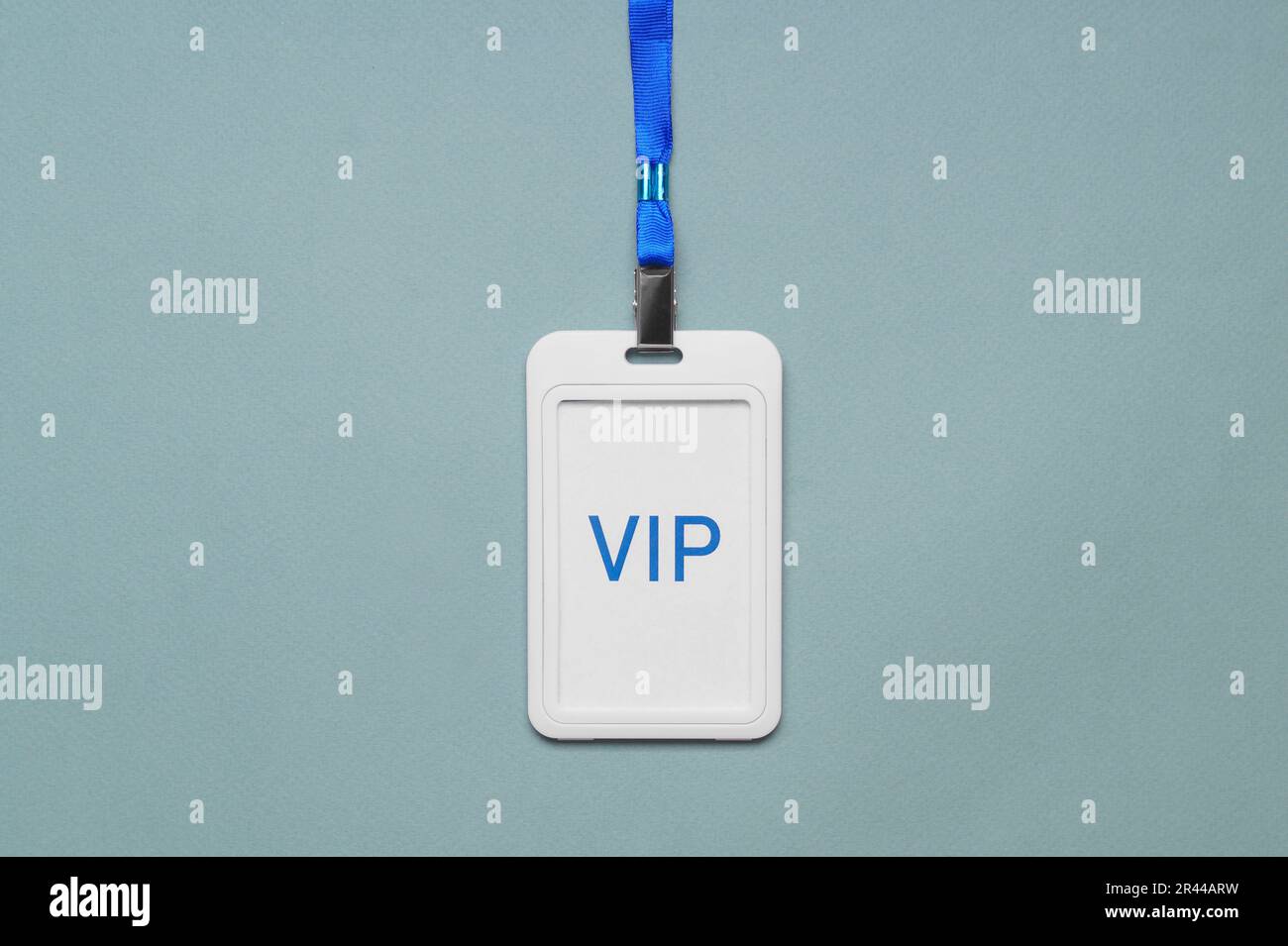 Plastic vip badge on light background, top view Stock Photo - Alamy