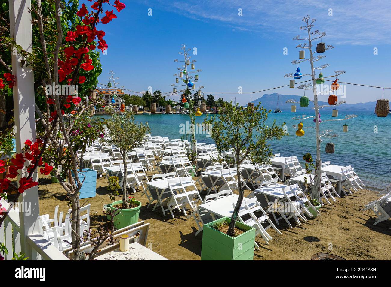 Sunny weather at the popular Turkish holiday destination of Datca, Turquoise Coast, Turkey Stock ...