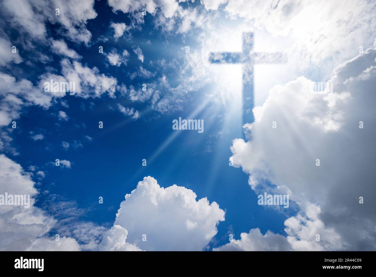 Sky christian glowing cross hi-res stock photography and images - Alamy
