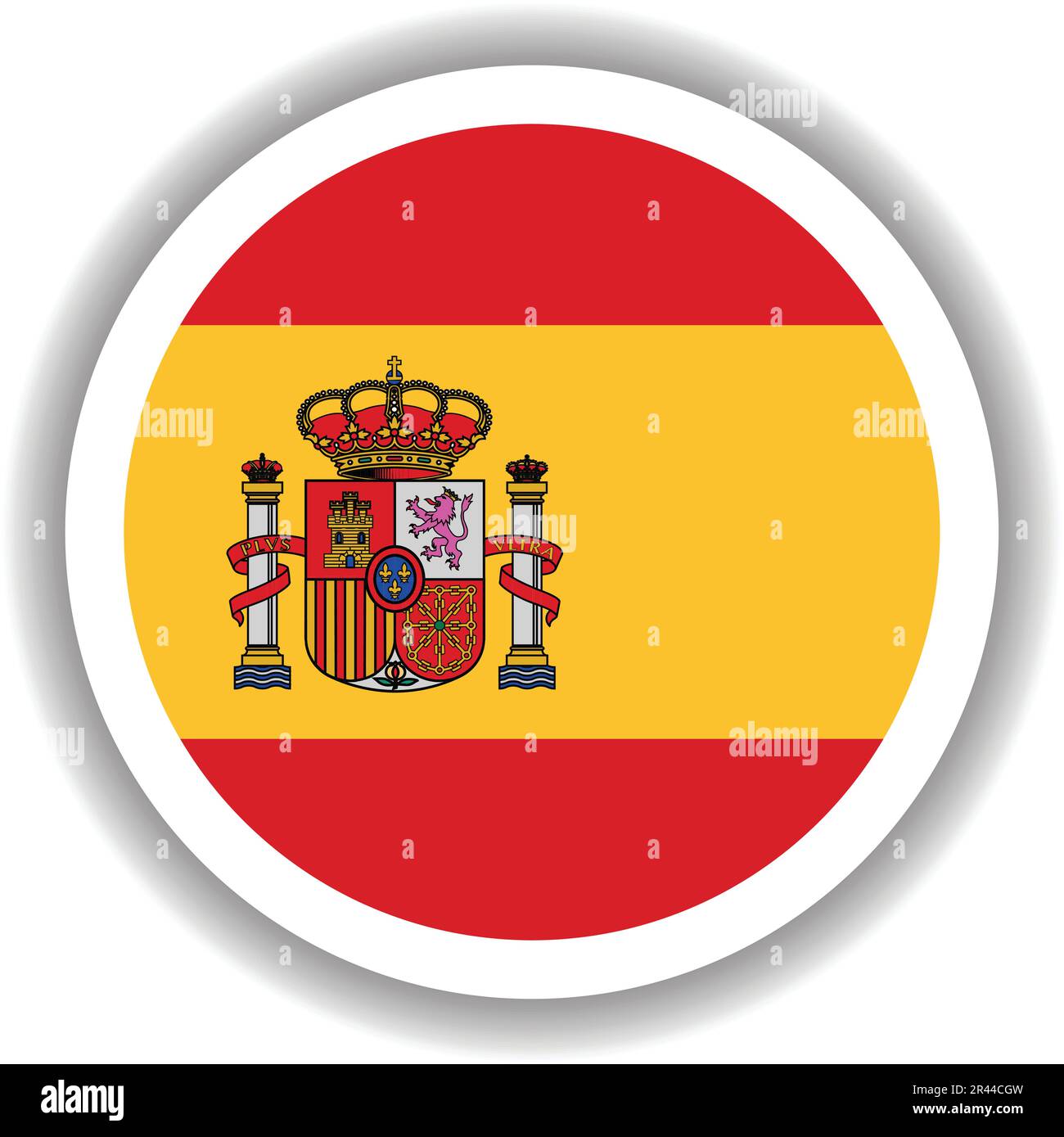 Spain flag round shape Stock Vector Image & Art - Alamy
