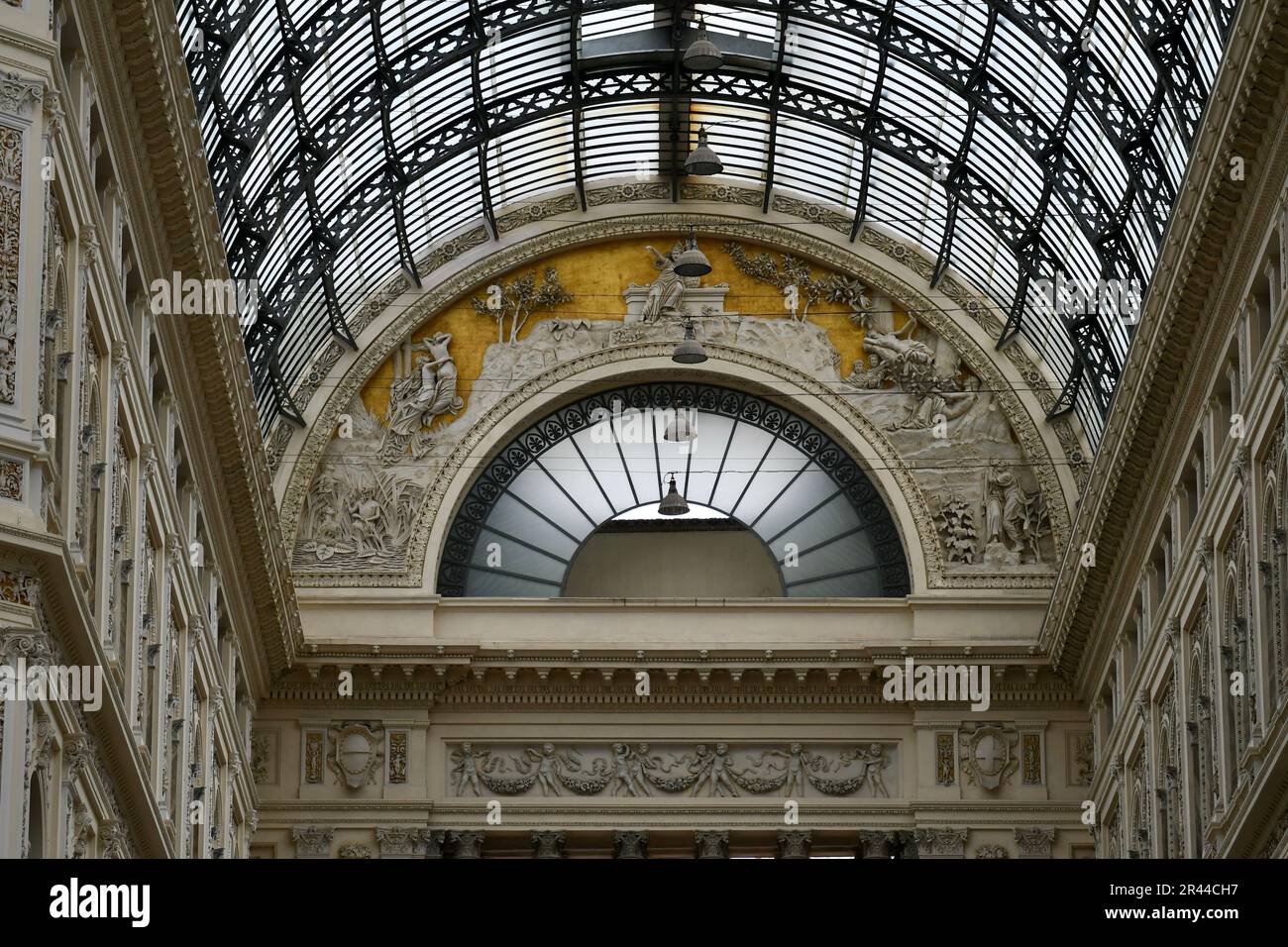 Decoration inside the Umberto I Naples gallery Stock Photo - Alamy