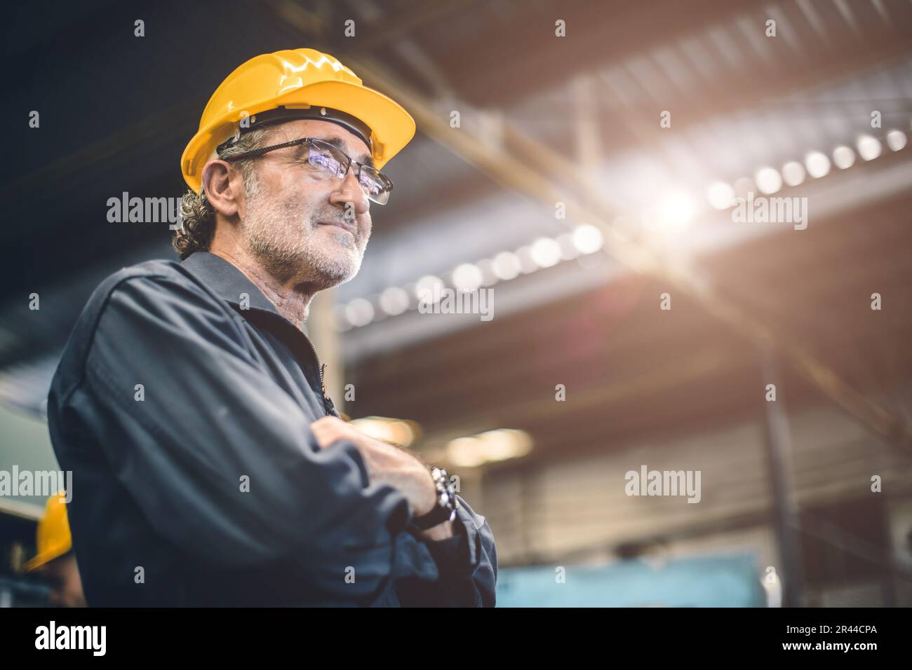 Senior high skill professional engineer male worker in heavy industry ...