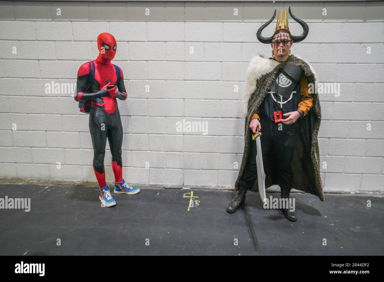 London UK. 26 May 2023 Fans dressed in comic characters of their ...