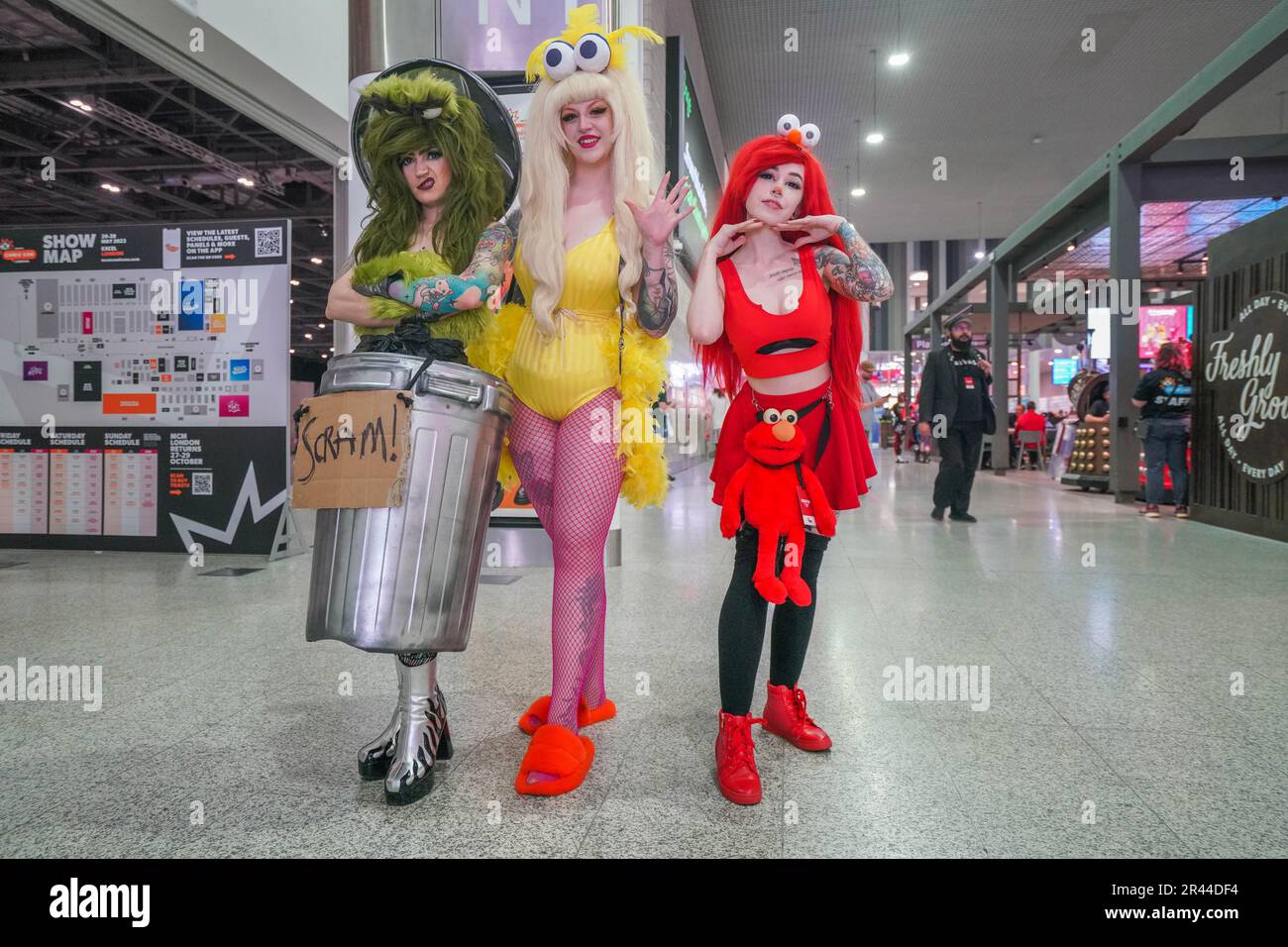 London UK. 26 May 2023 Fans dressed in comic characters of their ...