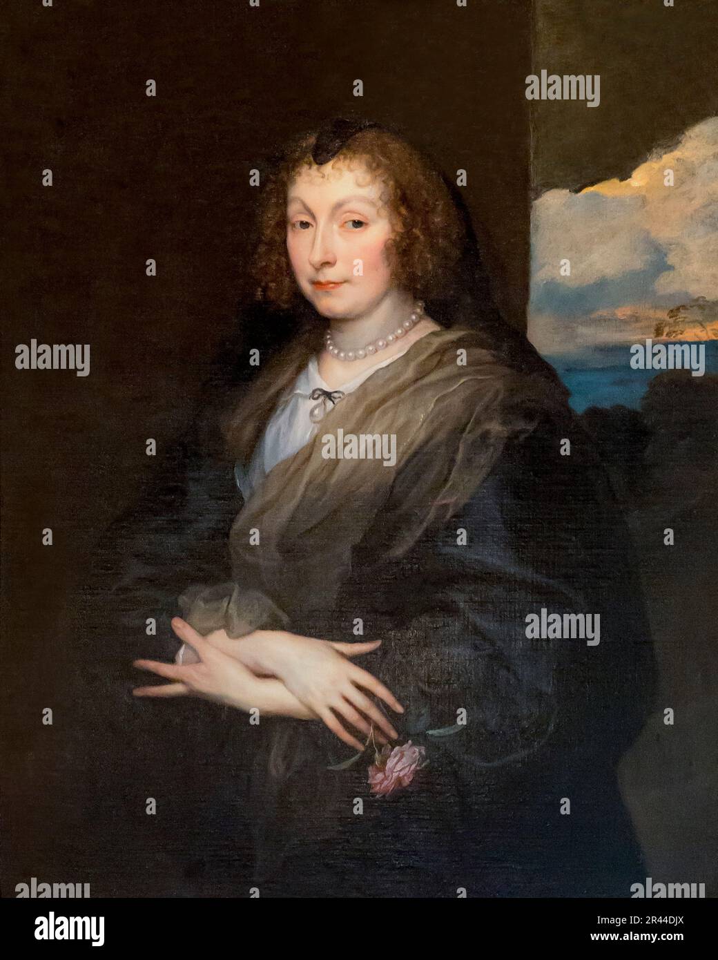 Portrait of a Woman with a Rose, Anthony van Dyck, circa 1635-1639 ...