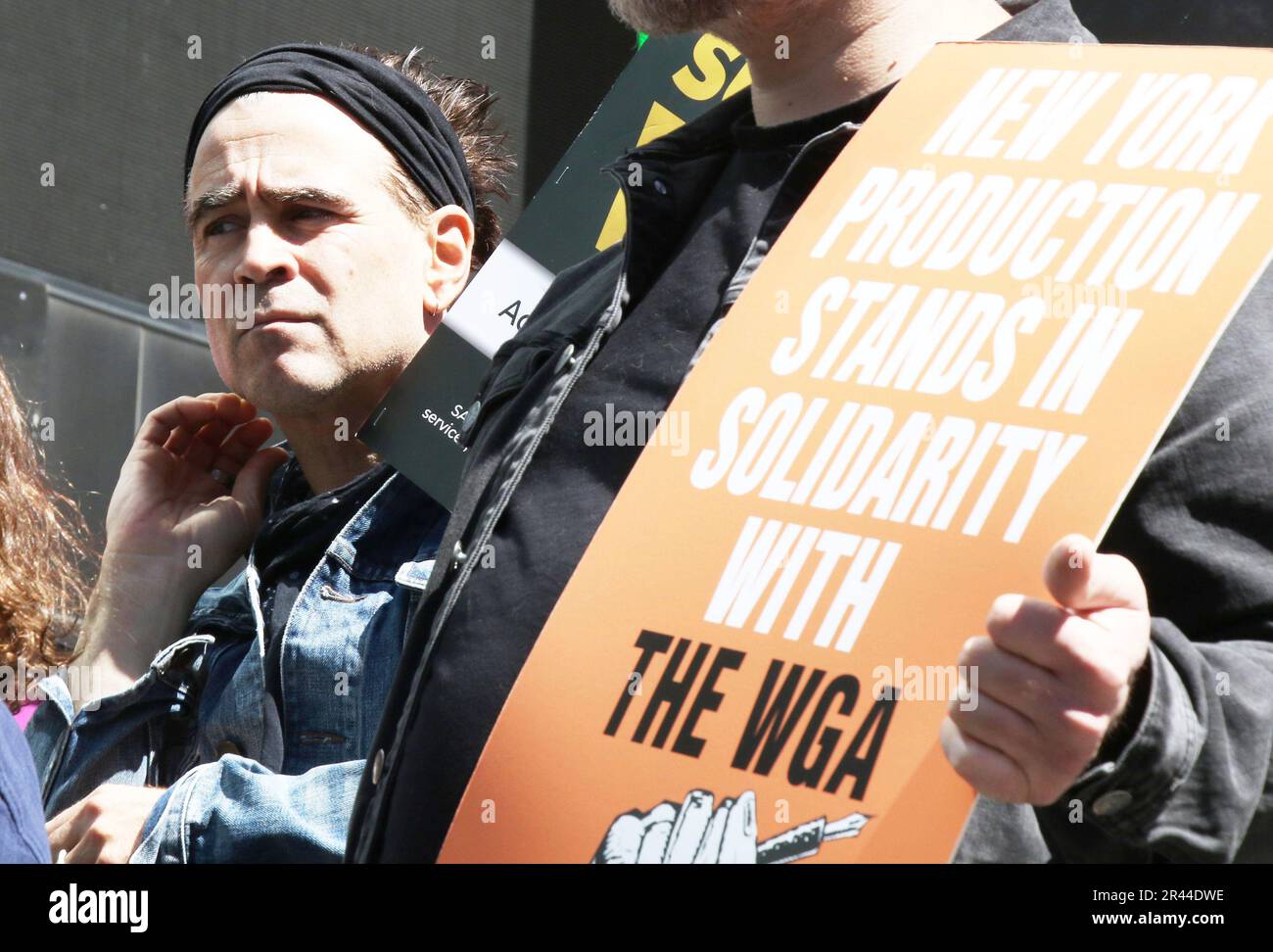 New York, NY, USA. 25th May, 2023. Colin Farrell supports the Writers ...