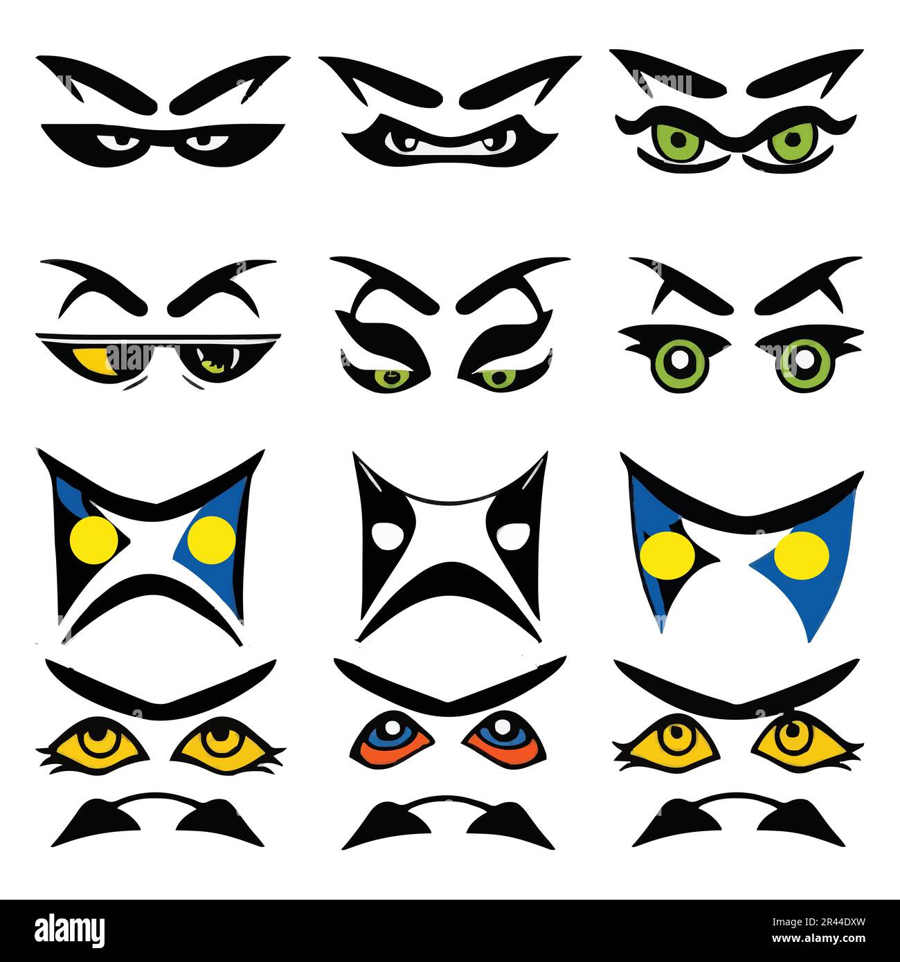 Set of eyes and face expressions Stock Vector Image & Art - Alamy