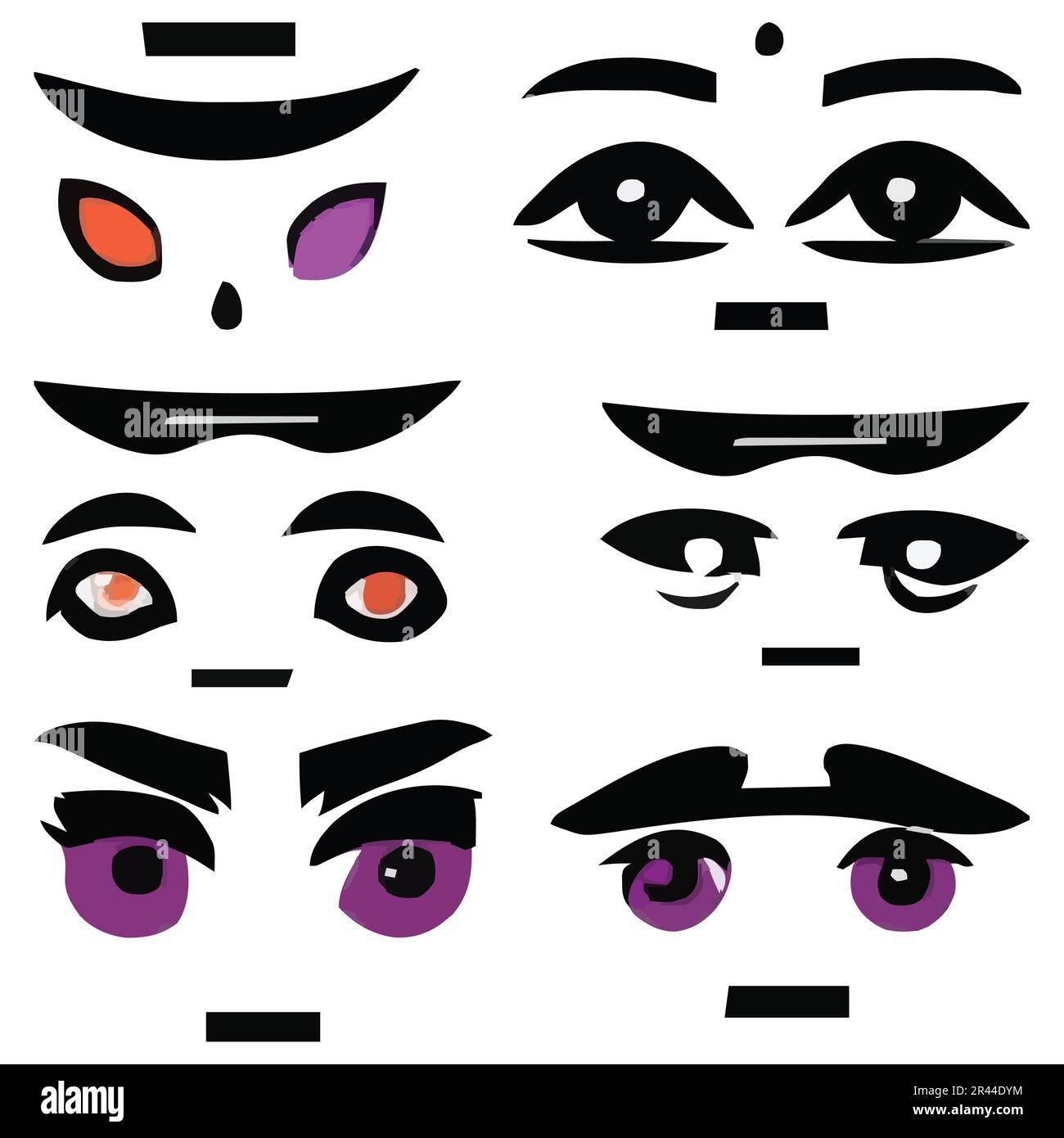 Set of eyes and face expressions Stock Vector Image & Art - Alamy