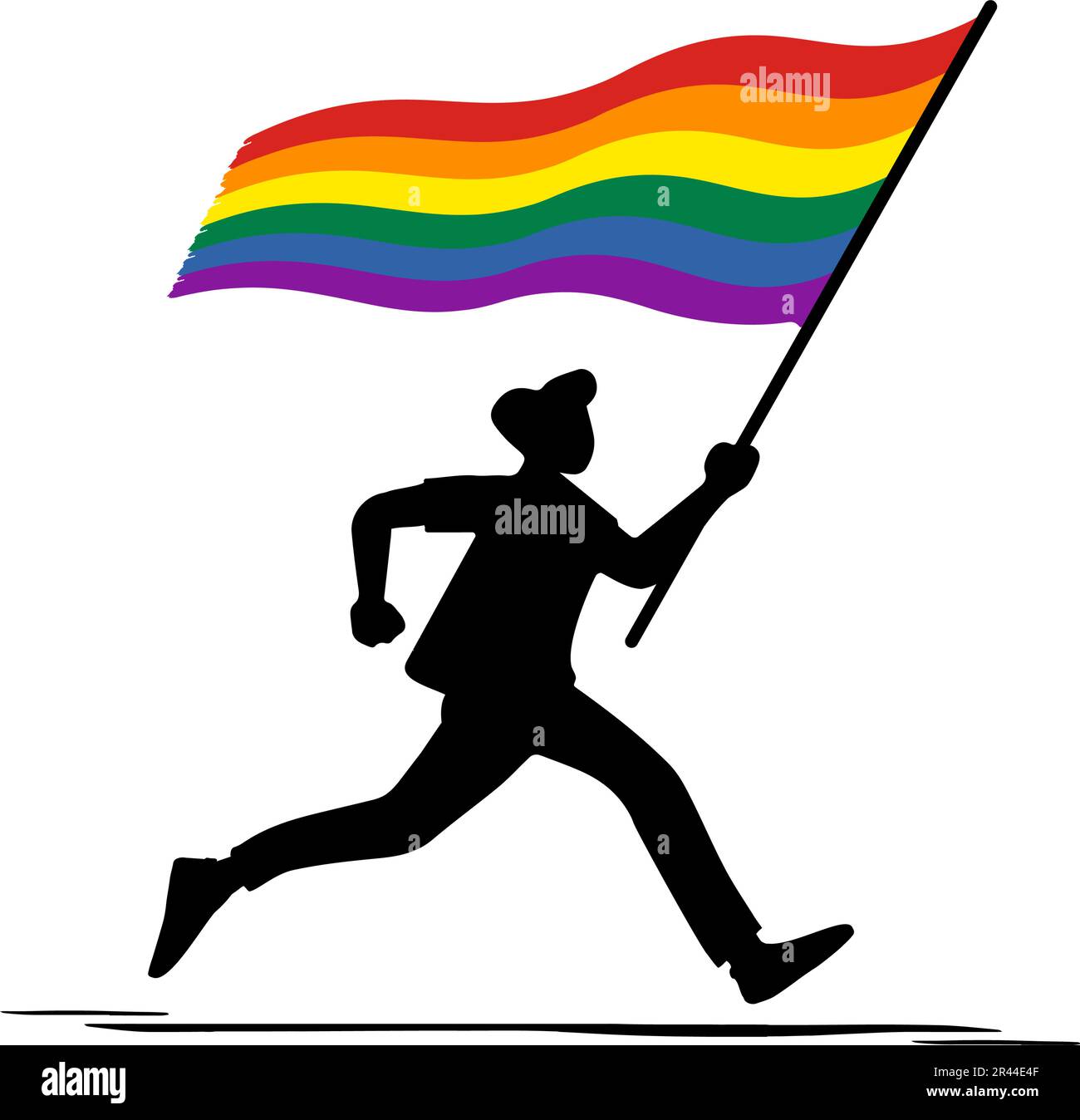 Man holding gay pride flag Stock Vector Images - Alamy