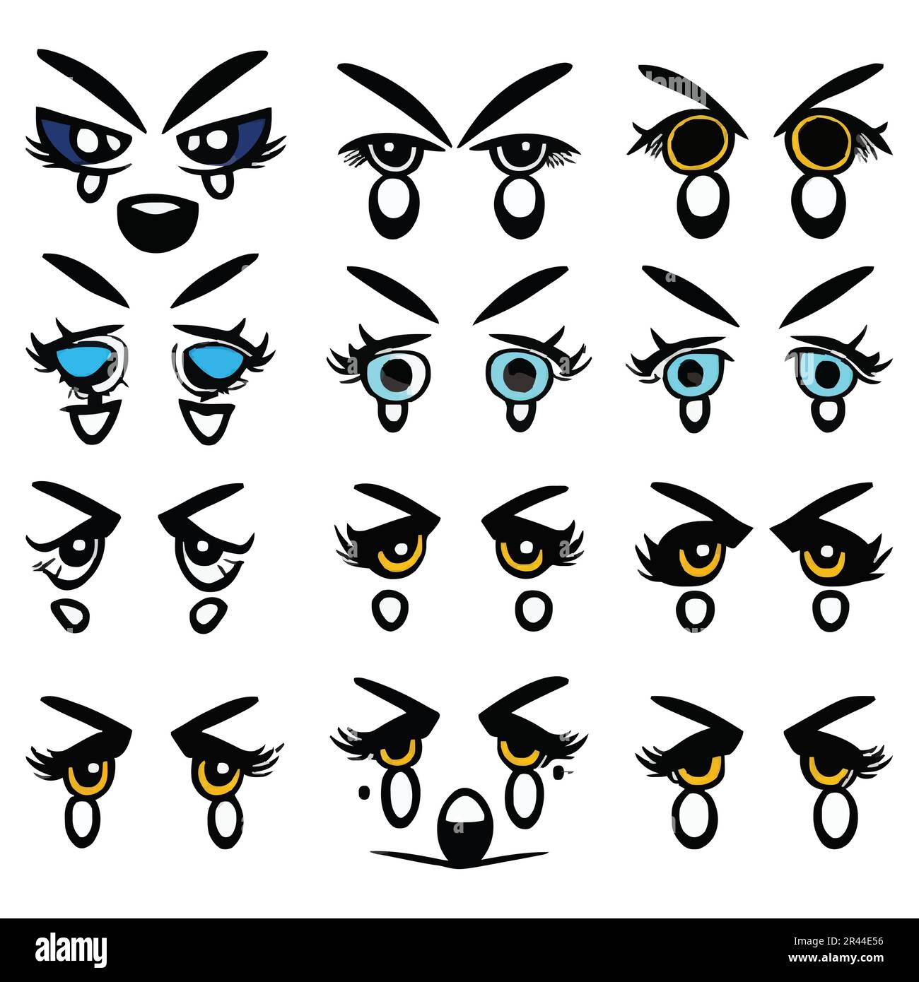 Set of eyes and face expressions Stock Vector Image & Art - Alamy